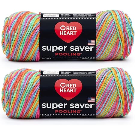 Amazon.com: RED HEART Super Saver Yarn, Pooling - Stillwater, 9.5 x 3.5 ...