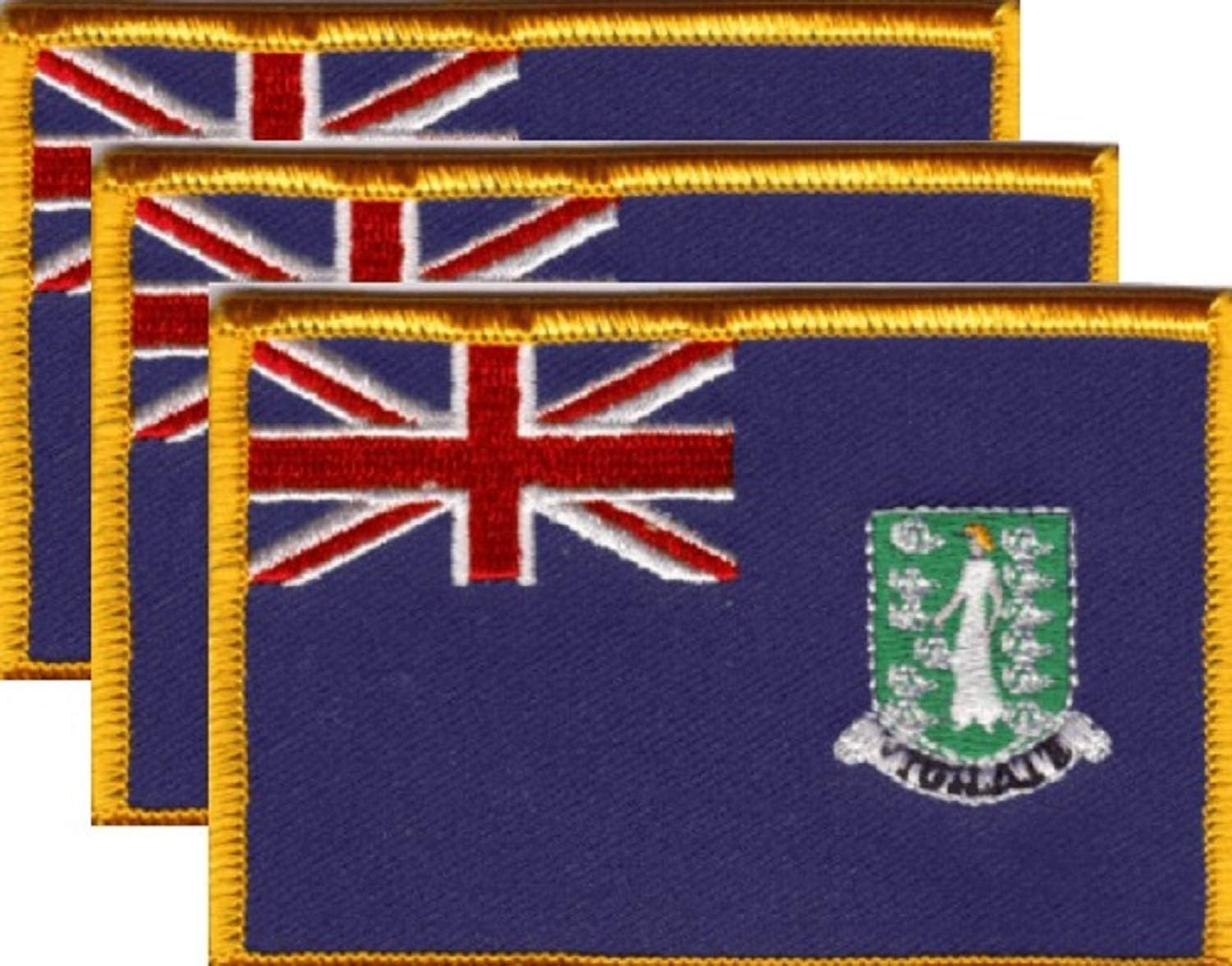 Amazon.com: Pack of 3 British Virgin Islands Flag Patches 3.50 x 2.25 ...
