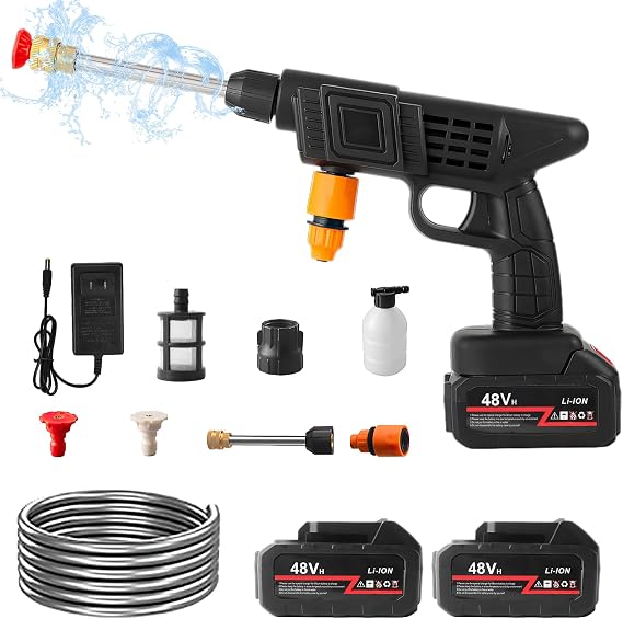Gedsidnzo Cordless Pressure Washer with 2 Batteries,48V 600PSI High ...