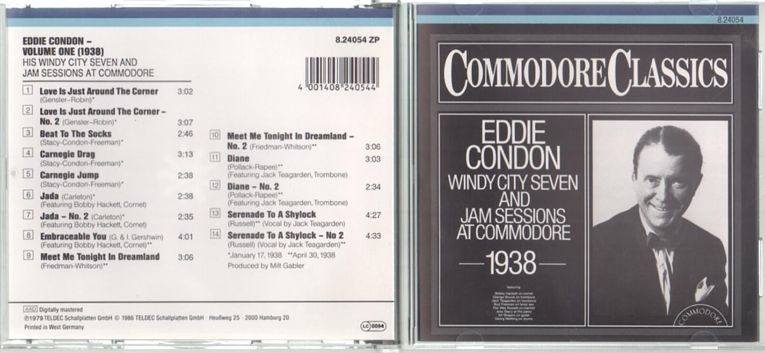 Eddie Condon - Commodore Classics: Eddie Condon Windy City Seven 1938 ...