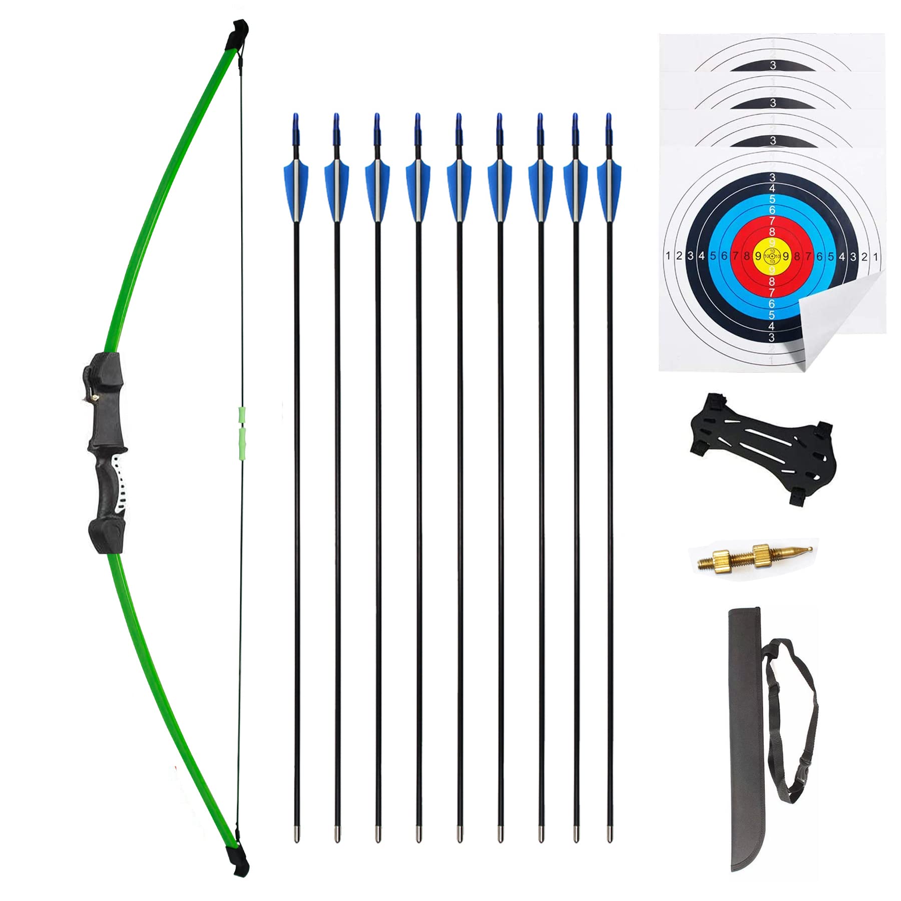 Mxessua 45" Recurve Bow and Arrows Set Outdoor Archery Beginner Gift ...