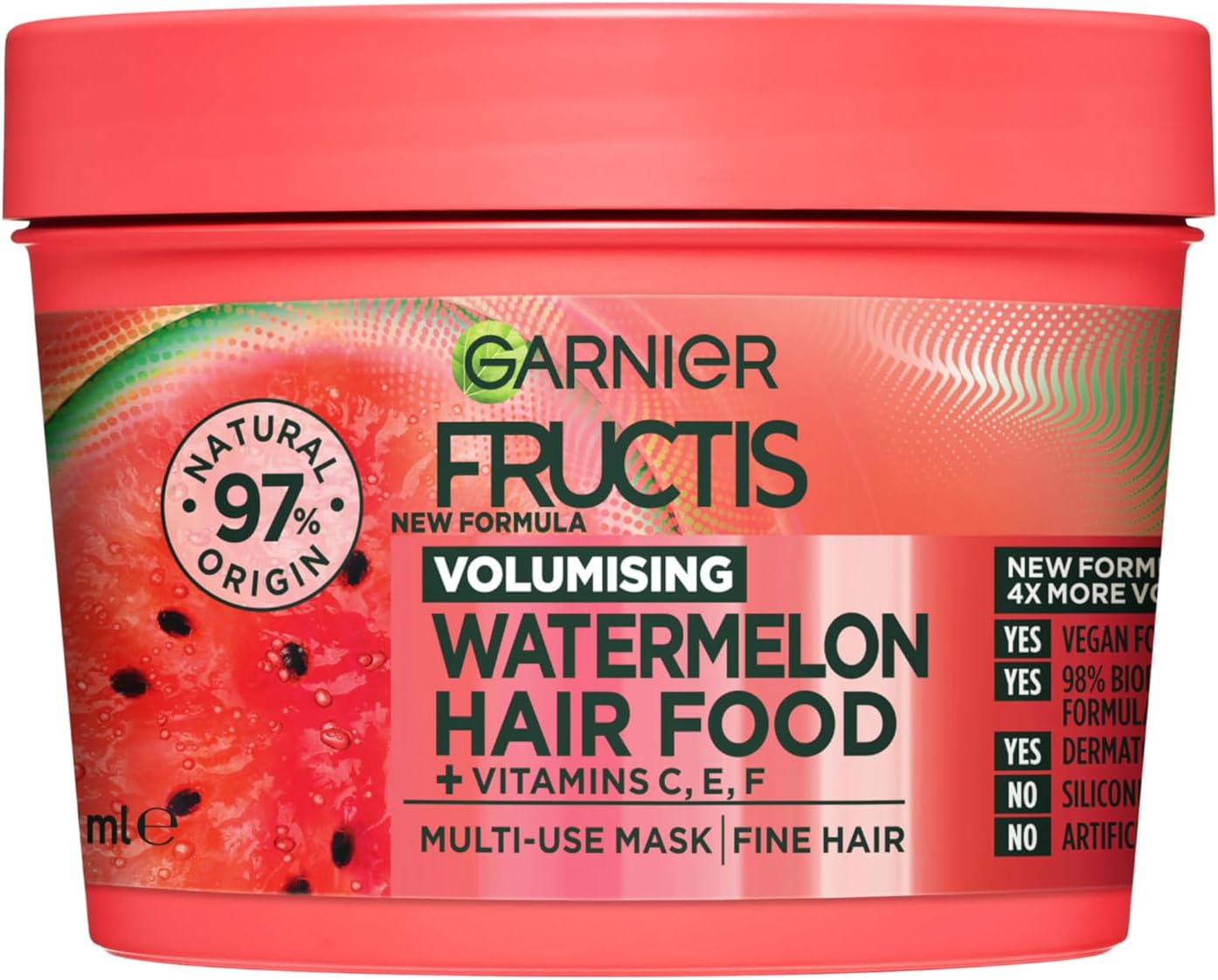 Garnier Fructis, 3-in-1 Hair Mask, Plumping & Hydrating, Hair Food ...