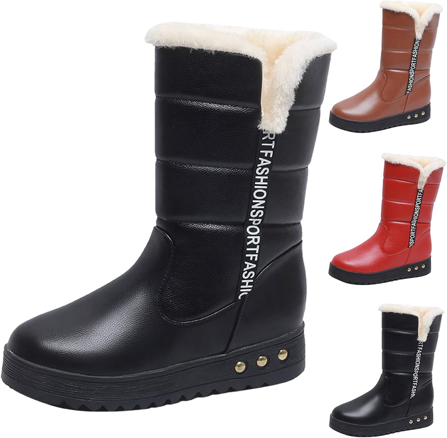 Amazon.com: Women's Winter Snow Boots Waterproof Insulated Leather Warm ...