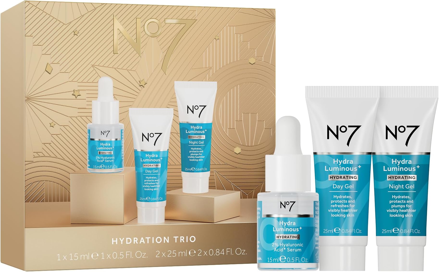 Amazon.com: No7 Hydration Trio Skincare Gift Set - Travel Set Includes ...
