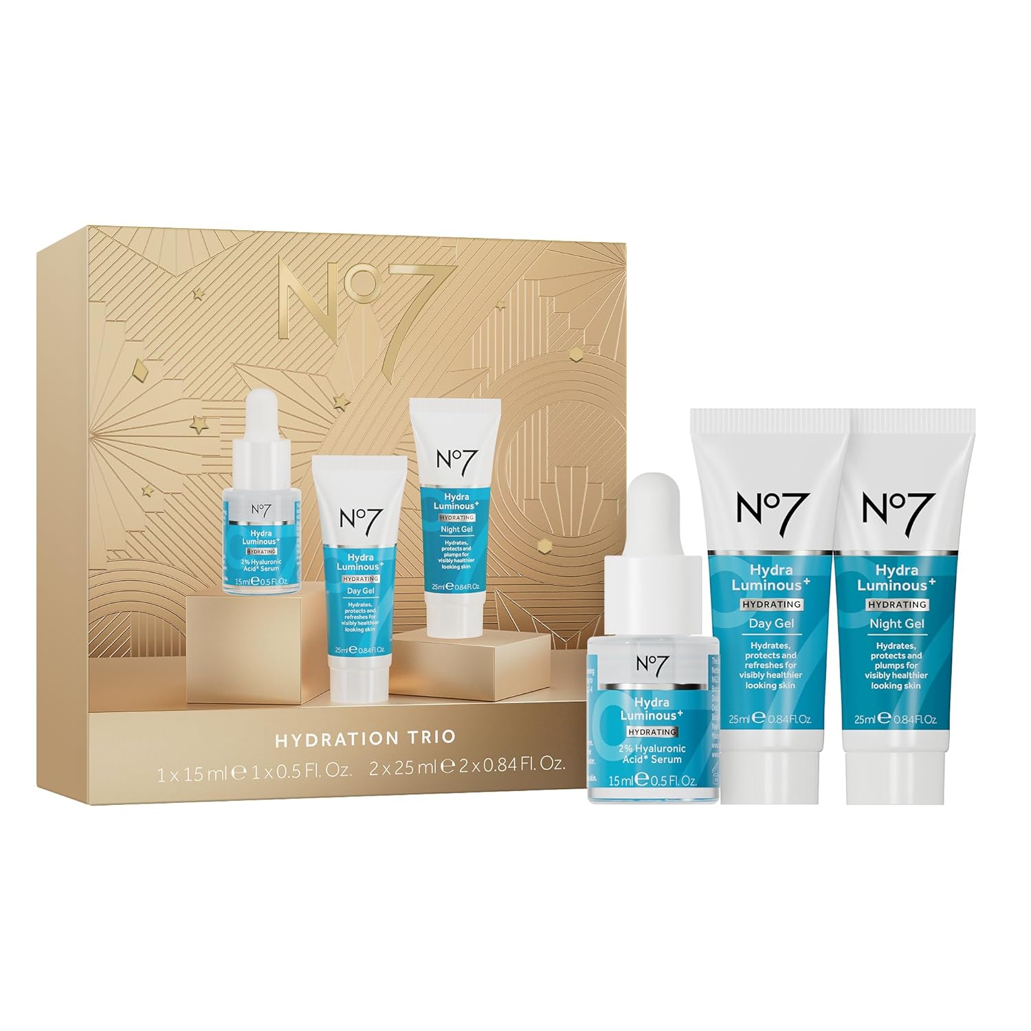 Amazon.com: No7 Hydration Trio Skincare Gift Set - Travel Set Includes ...