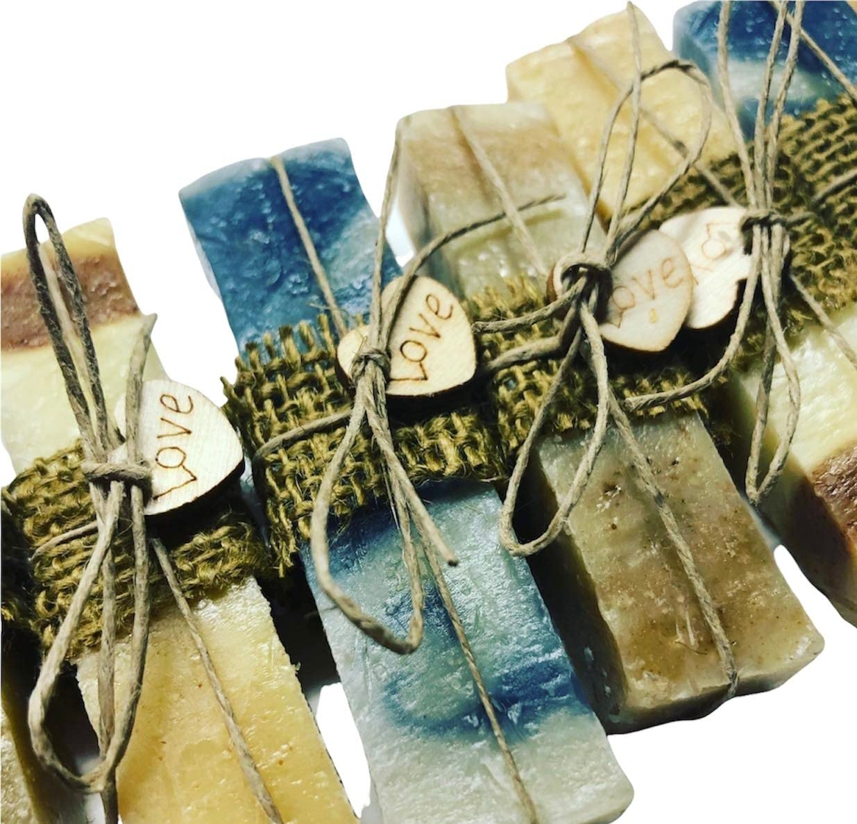 Amazon.com: 40 Handmade Organic Rustic Soap Favors, Essential Oil Soap ...