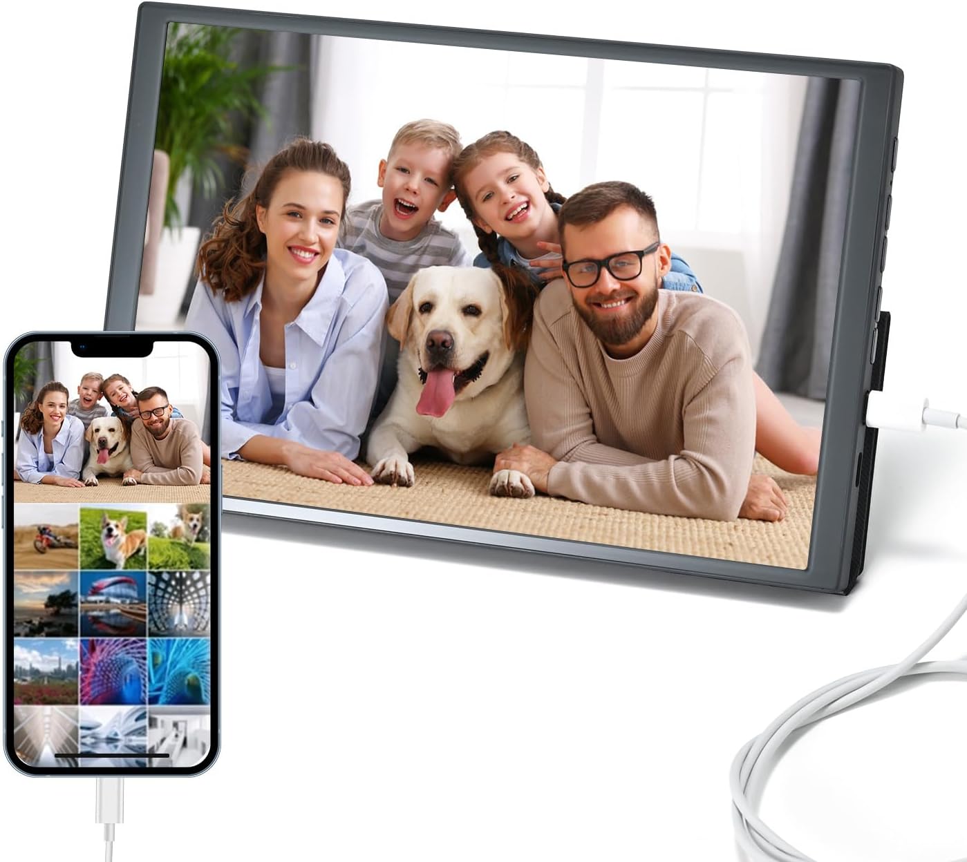 G-STORY 10.1" Digital Picture Frame Portable Monitor for iPhone,3 Hour ...
