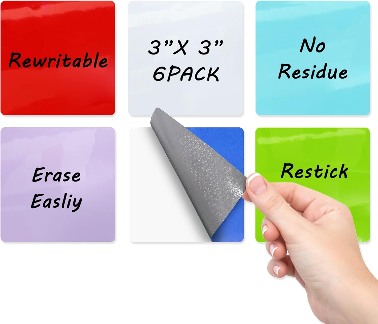 Amazon.com : ZCSAME Sticky Notes Dry Erase - 6 Colors Reusable ...