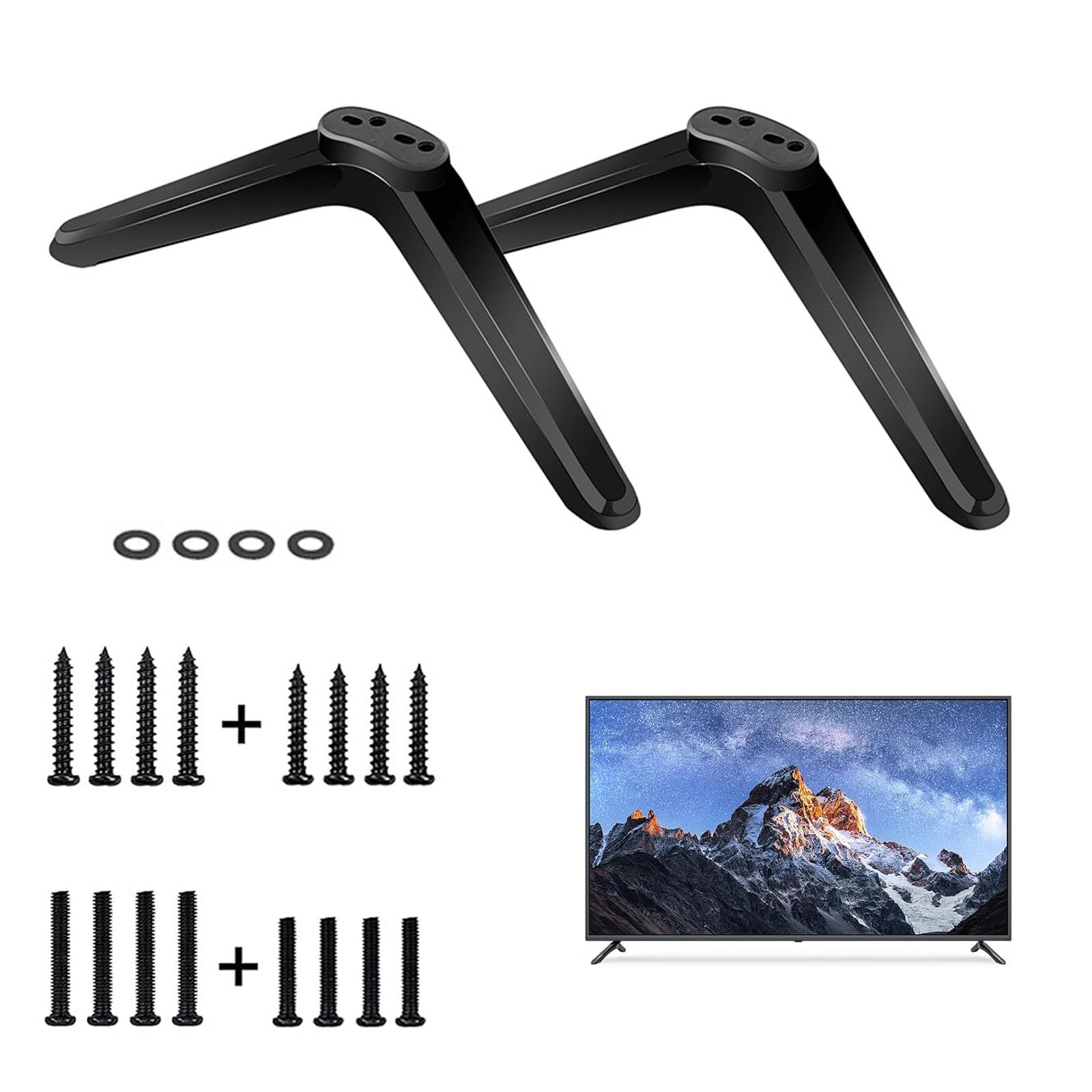 JIAYUYUARPY TV Base Stand, TV Legs for TCL Roku TV Stand Legs, ABS TV ...