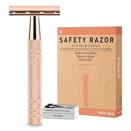 Amazon.com: Rose Gold Double Edge Safety Razor, Single Blade Razors for ...