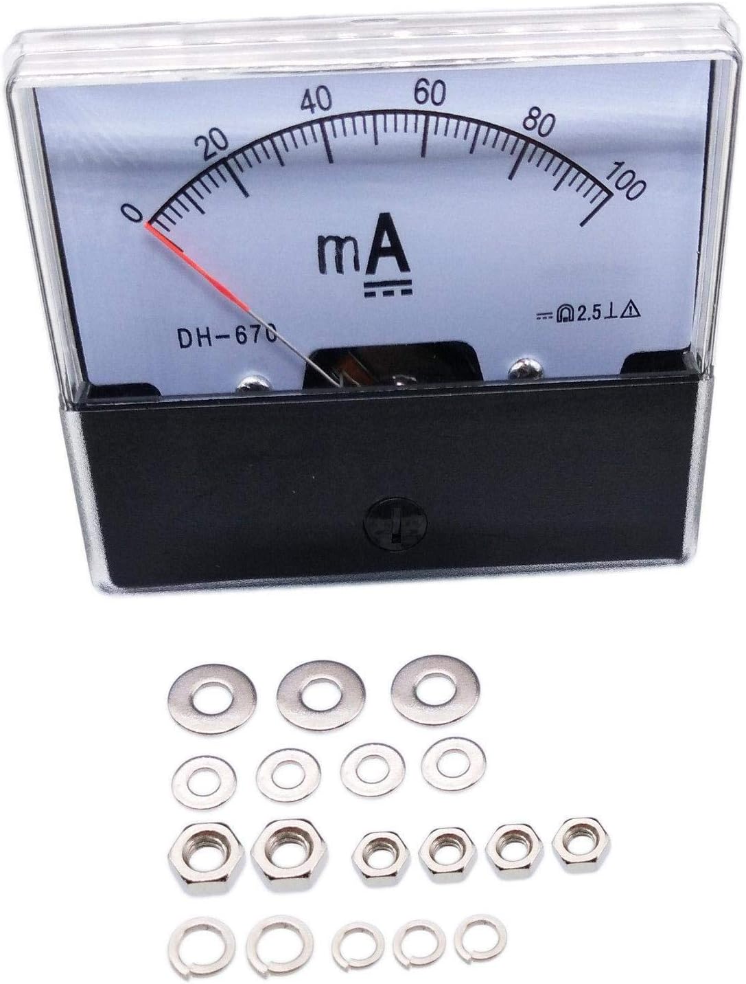 Amazon.com: Analog Panel AMP Current Ammeter Meter Gauge DH-670 0-100mA ...