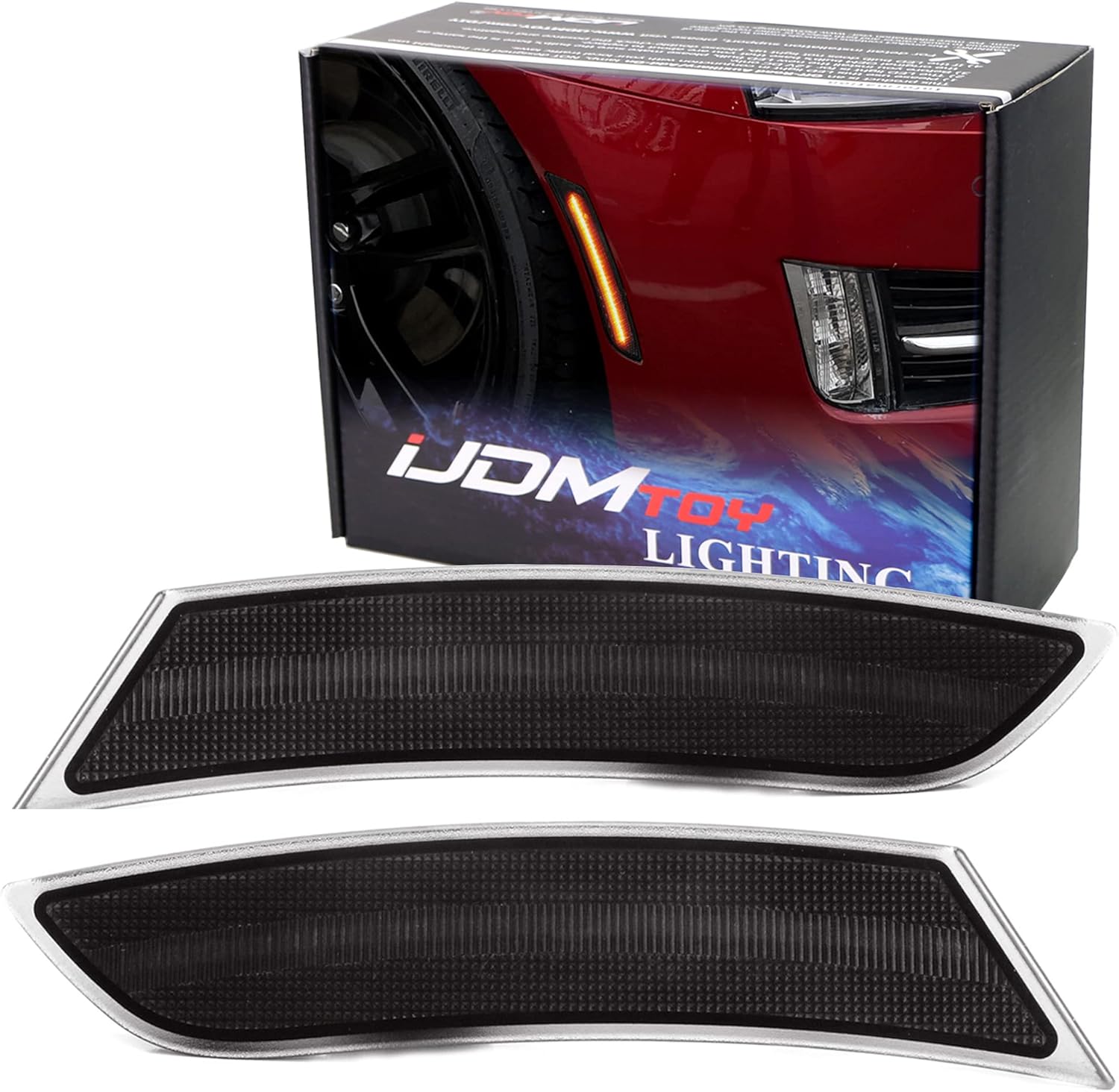 Amazon.com: iJDMTOY Smoked Lens Amber Full LED Bumper Side Marker Light ...