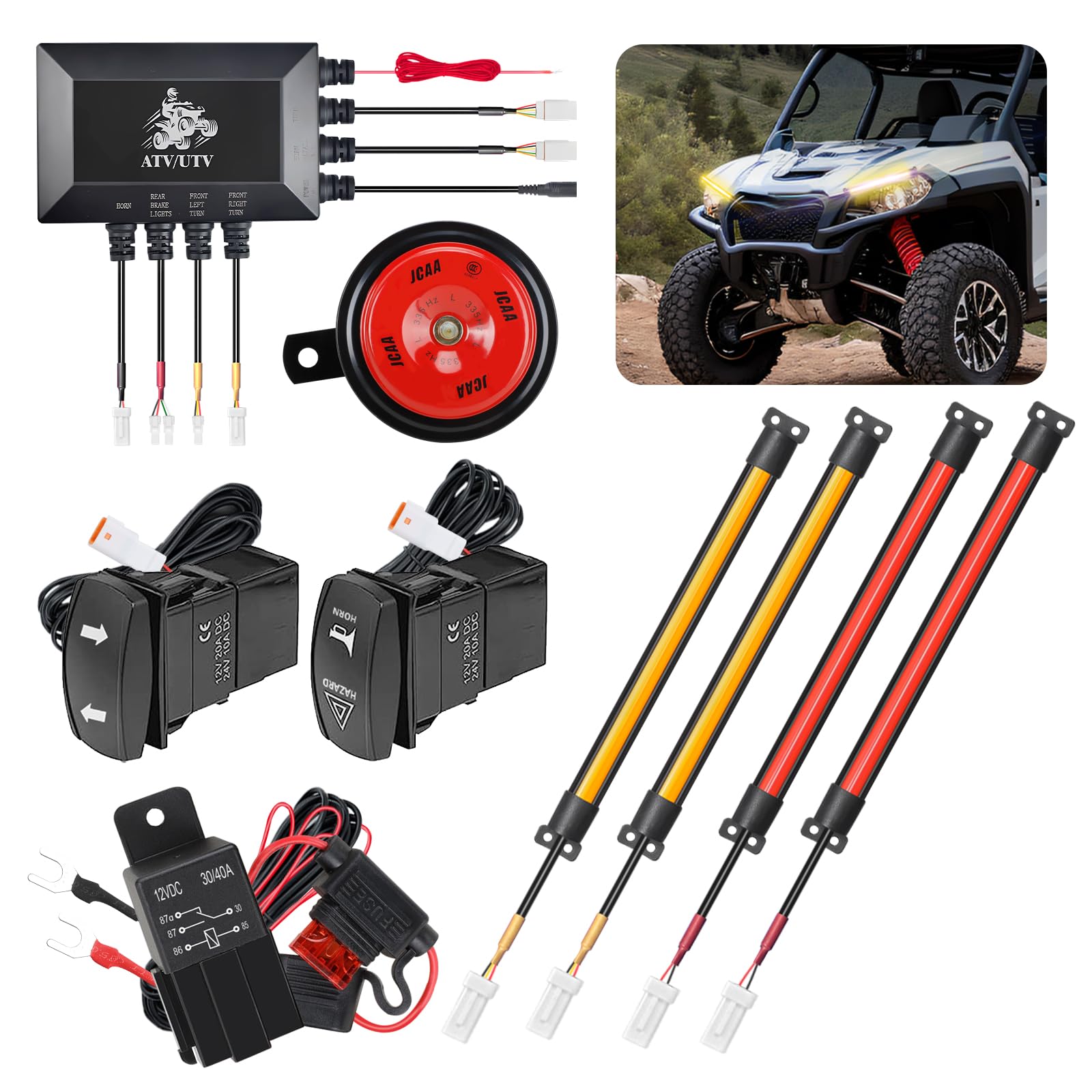 Amazon.com: Roykaw UTV Turn Signal kit,Turn Signal with Column Turn ...