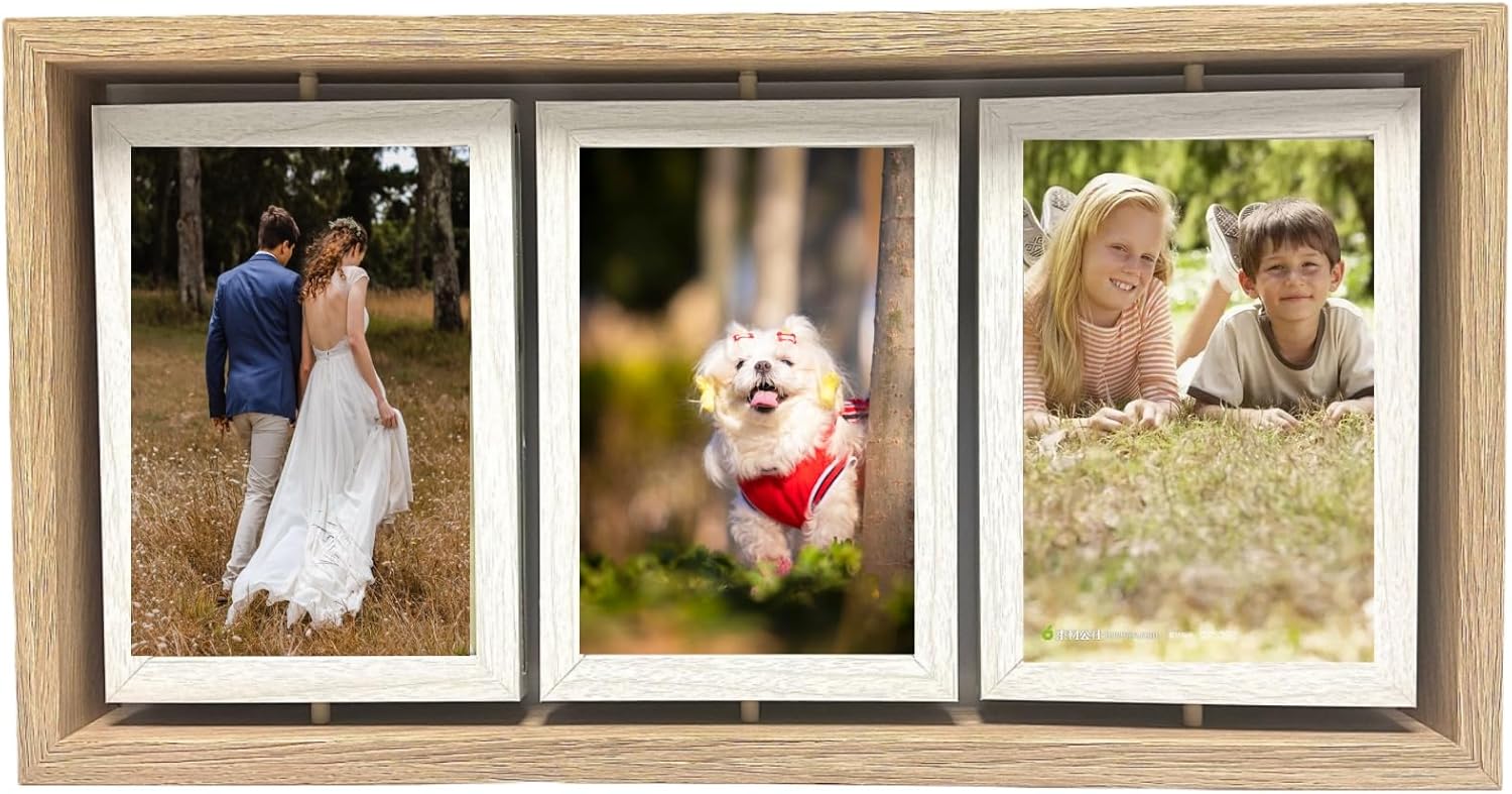 Amazon.com - Liebemode 4x6 Rotating Floating Picture Frame, Double ...