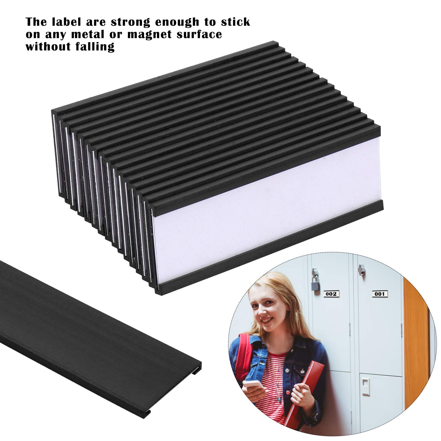 Snapklik.com : 30 Pack Magnetic Label Holders For Metal Racks And Shelves