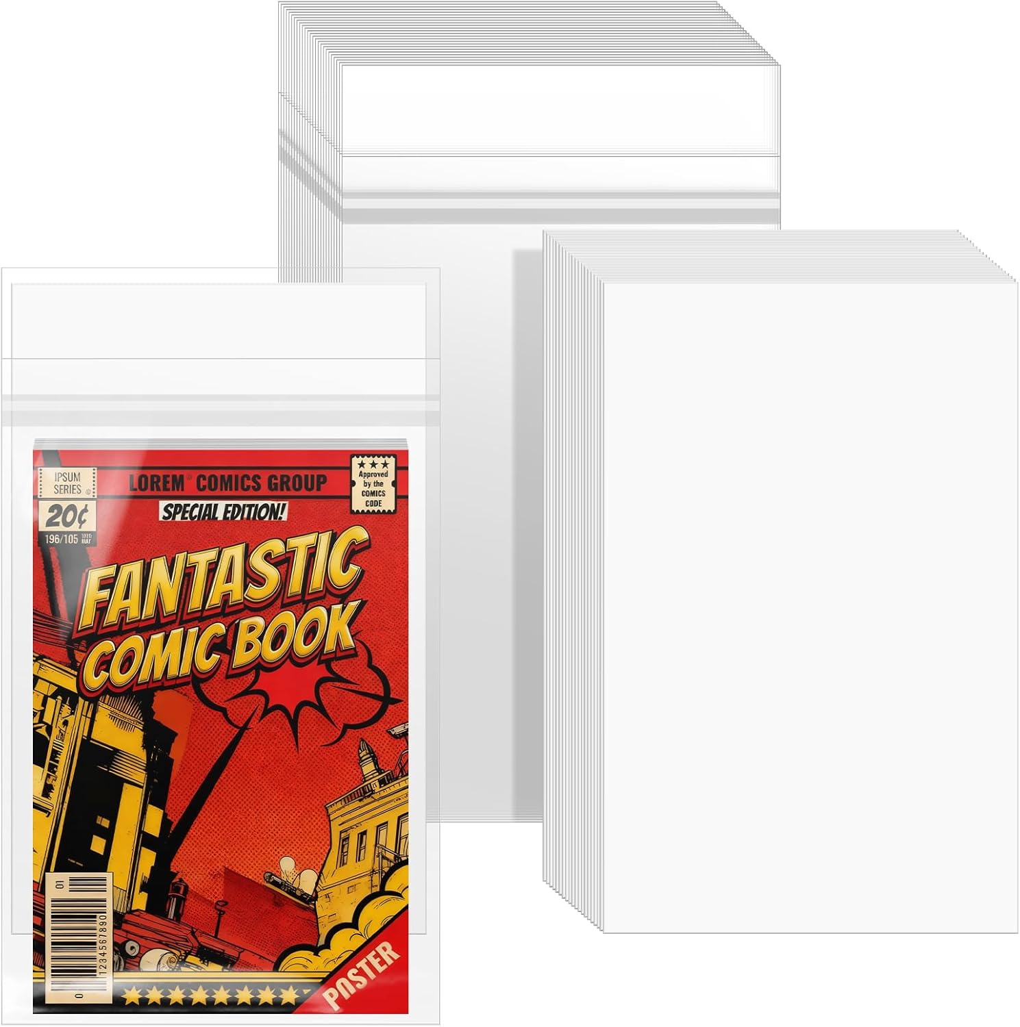 Amazon.com : VOKOY 25 Sets Resealable Current Size Comic Book Bags and ...