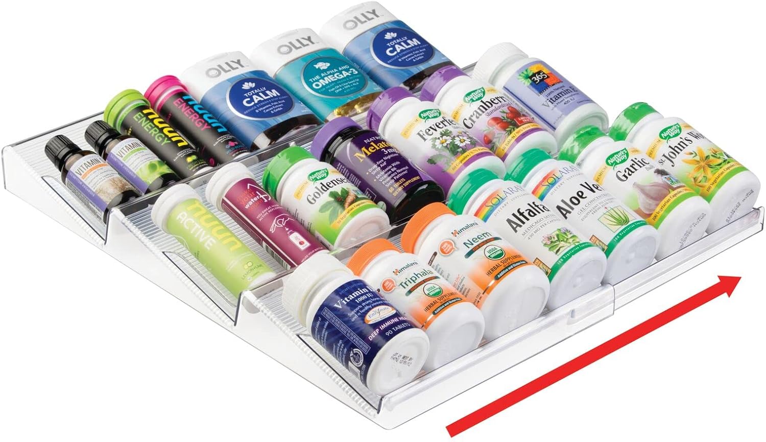 mDesign Drawer Organiser – Plastic Adjustable Drawer Insert with 3 ...