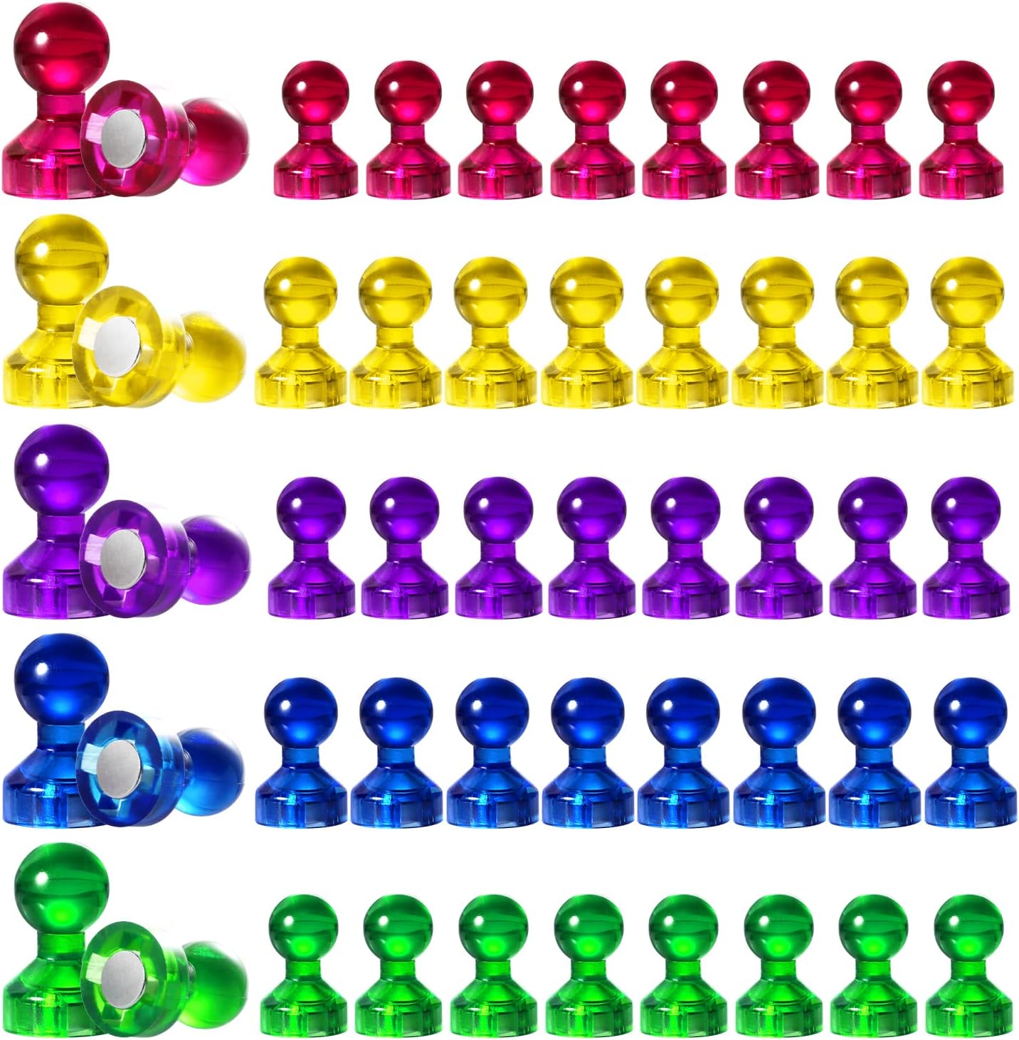 KINBOM 50pcs Push Pin Magnets, Pushpin Magnets, Map Magnets with a ...