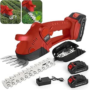 Amazon.com : Cordless Grass Shears,2-in-1 Mini Hedge Trimmer,21V ...