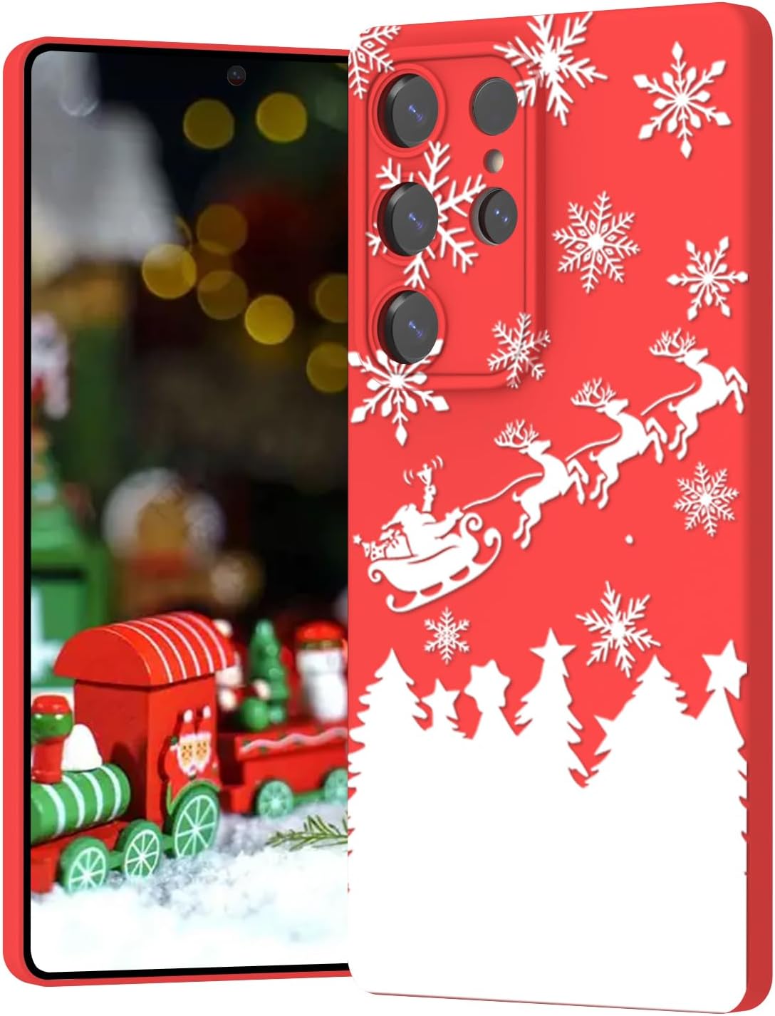 Amazon.com: XIMIZU Red Christmas Case for Samsung Galaxy S25 Ultra ...