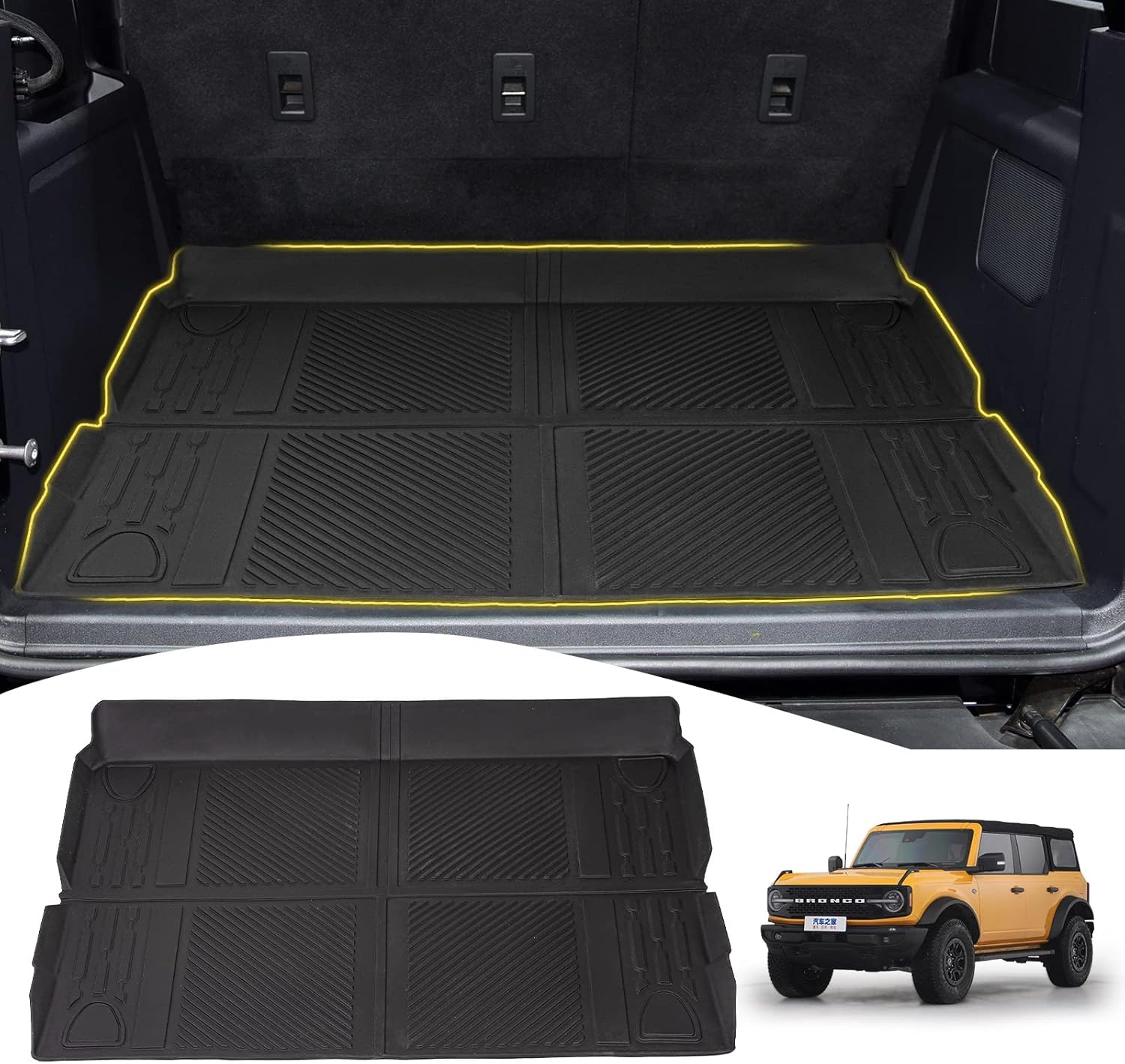 Amazon.com: Cargo Liner Trunk Mat for Ford Bronco Accessories 2021 2022 ...