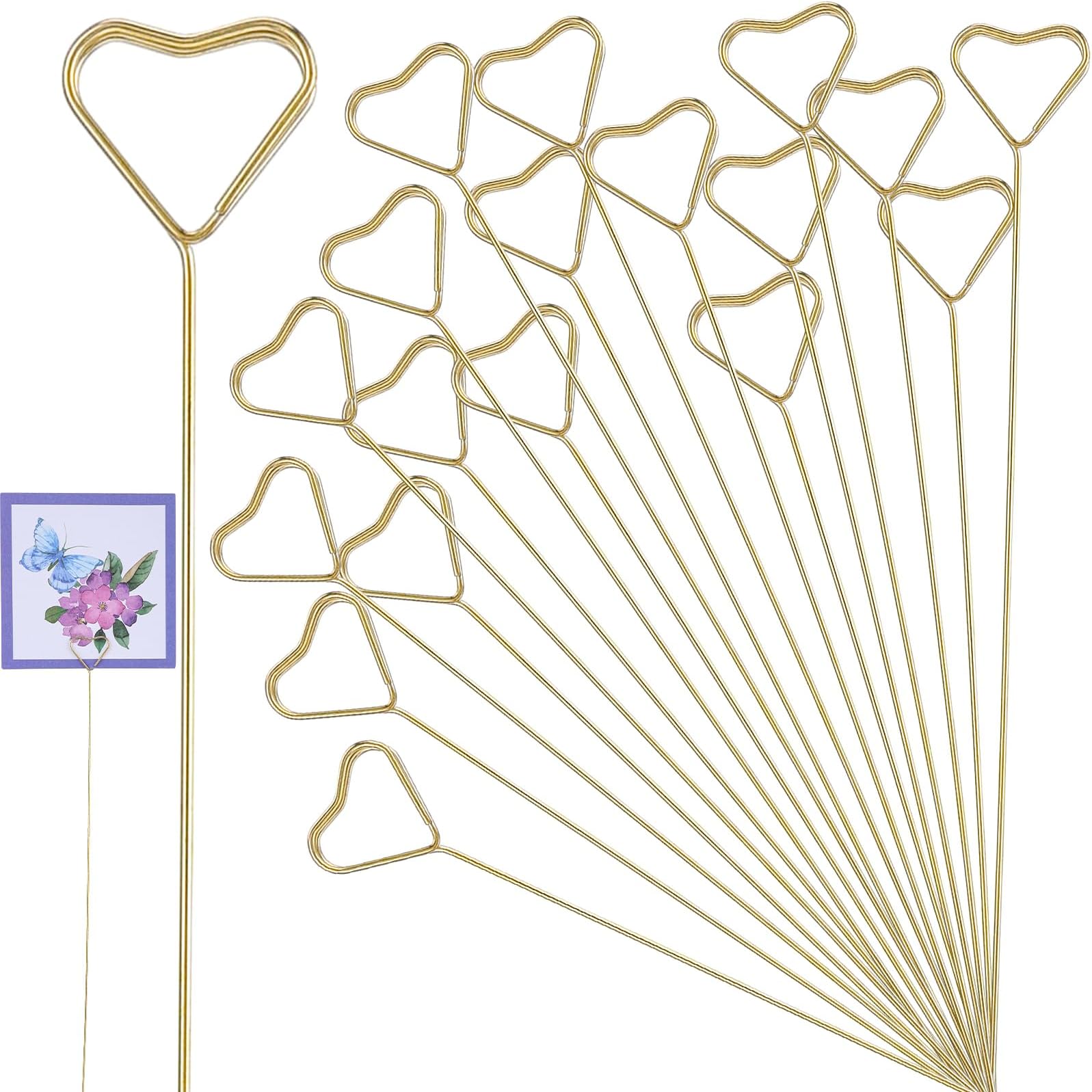 Amazon.com: Mabor 20pcs Flower Card Holder Stick,Metal Floral Place ...