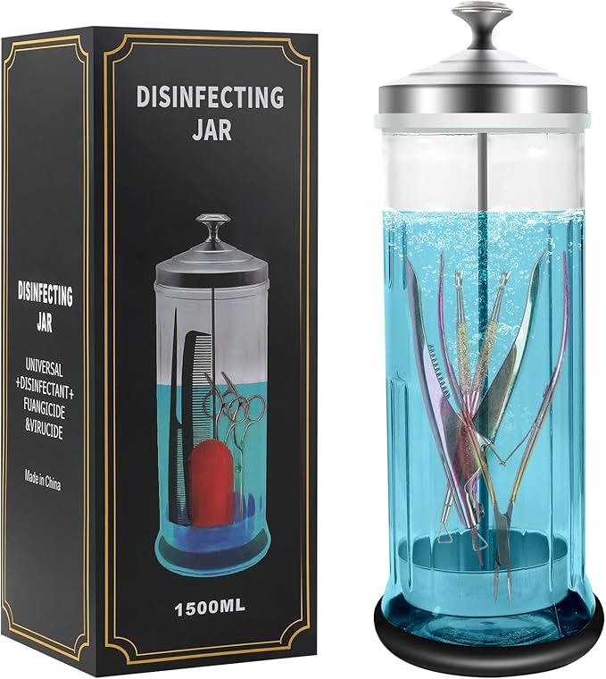 Amazon.com: 42.3 Oz Barbicide Disinfectant Jar with anti-slip pad ...