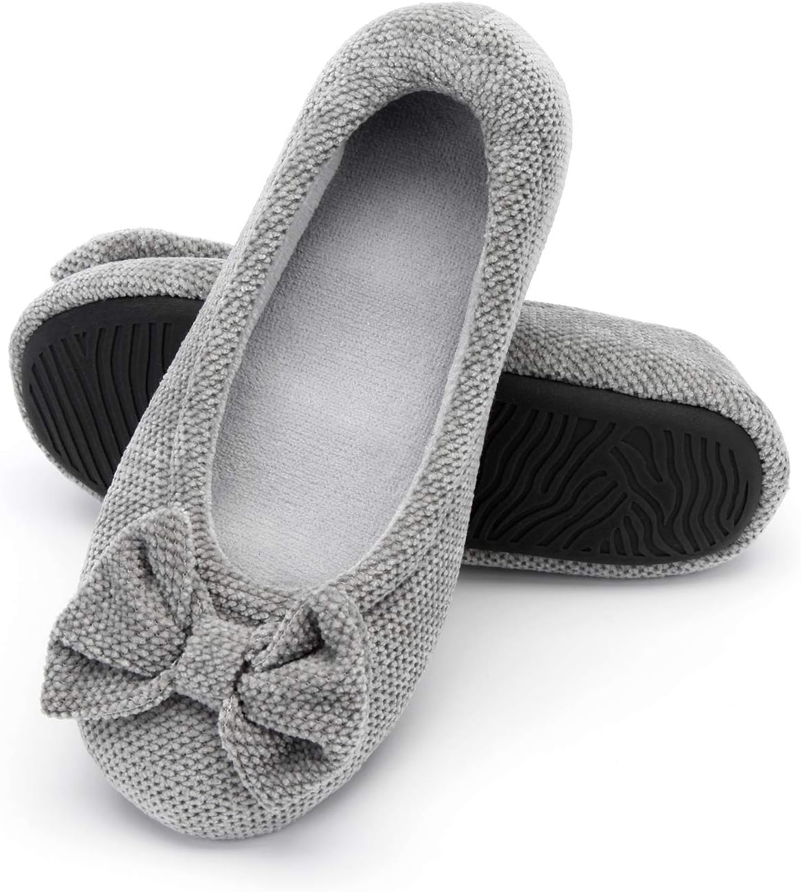 Amazon.com | RockDove Women's Chenille Fabric Ballerina Slipper with ...