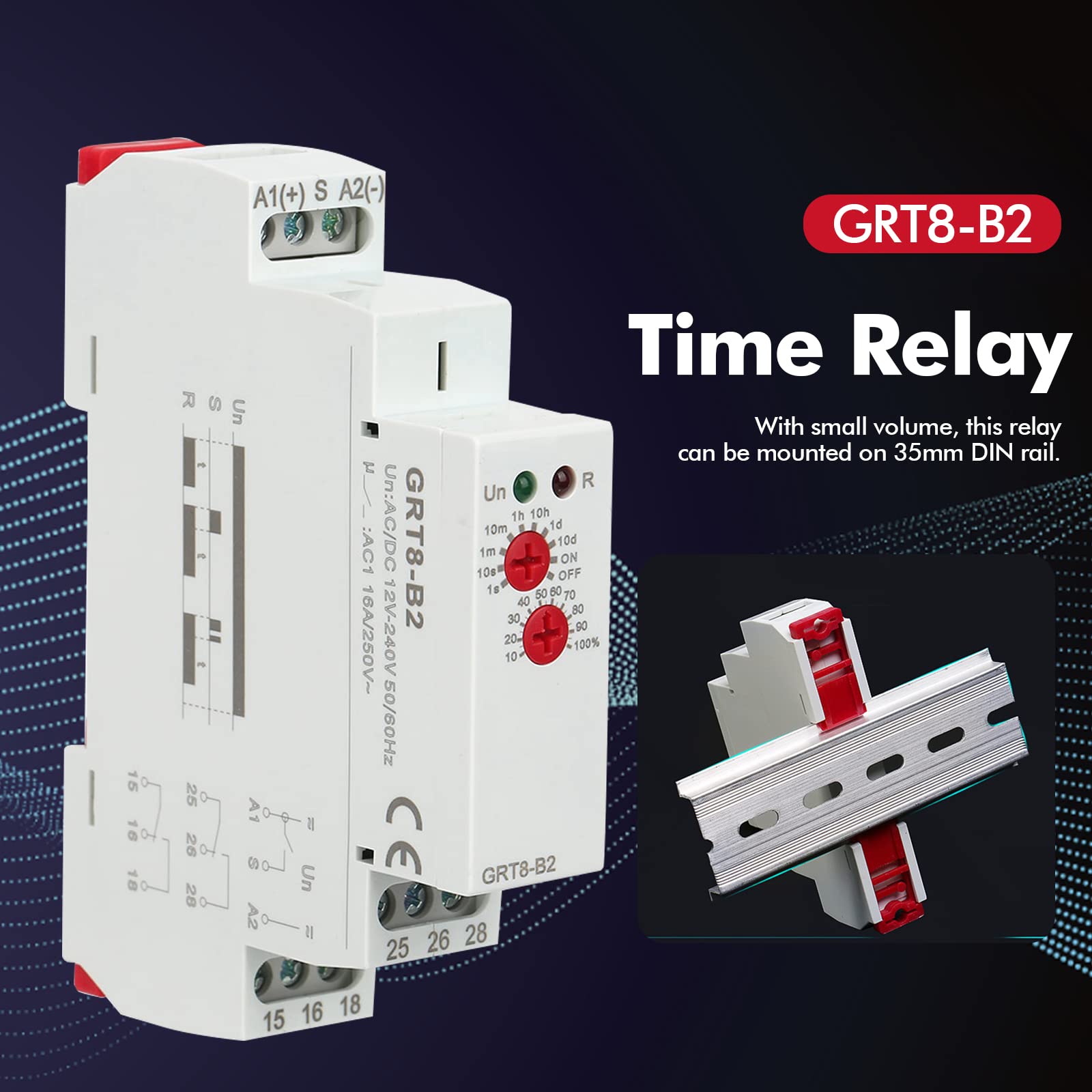 Snapklik.com : Time Delay Relay, GRT8-B2 AC DC12V-240V Mini Single ...
