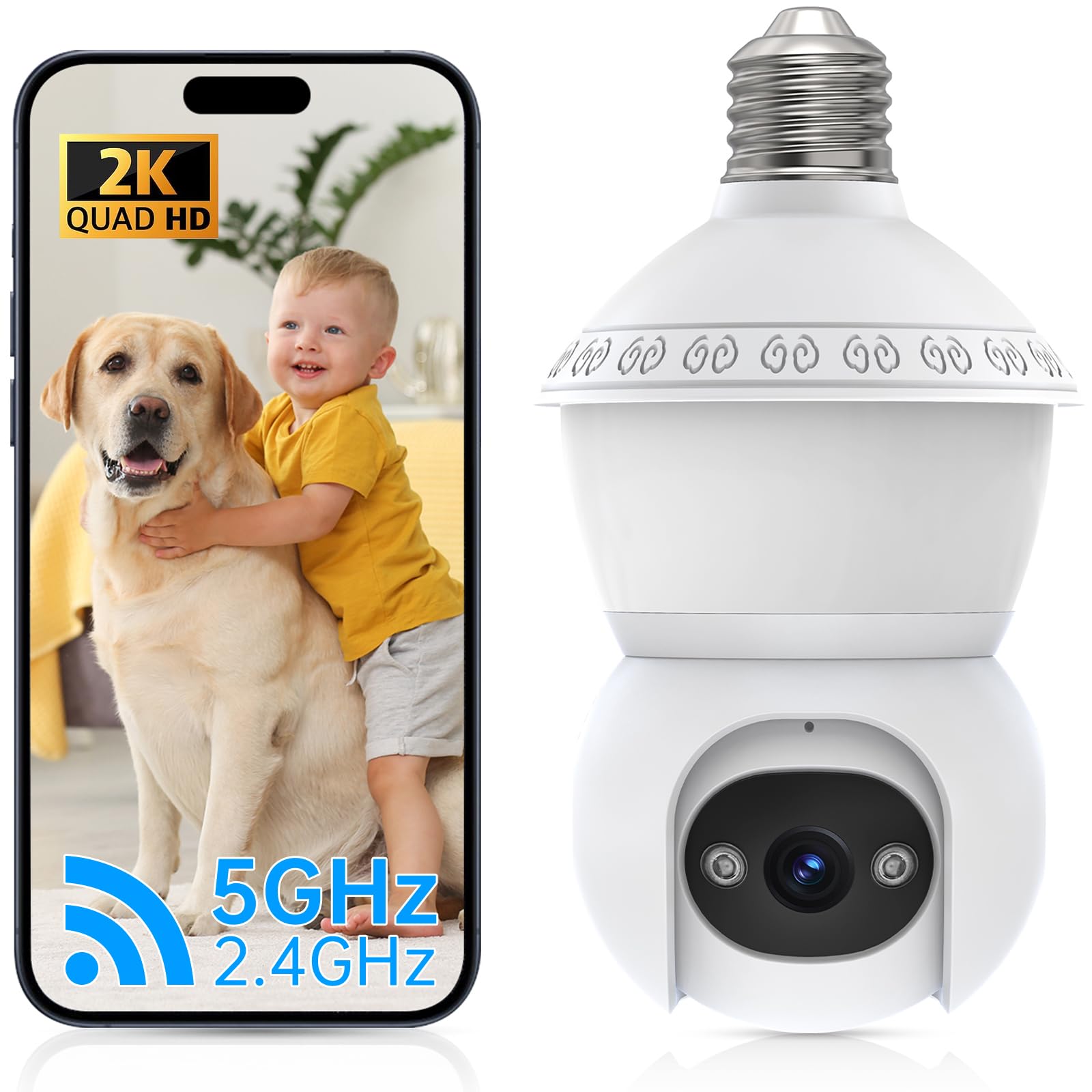 Amazon.com : Light Bulb Security Cameras Wireless Outdoor, Lightbulb ...