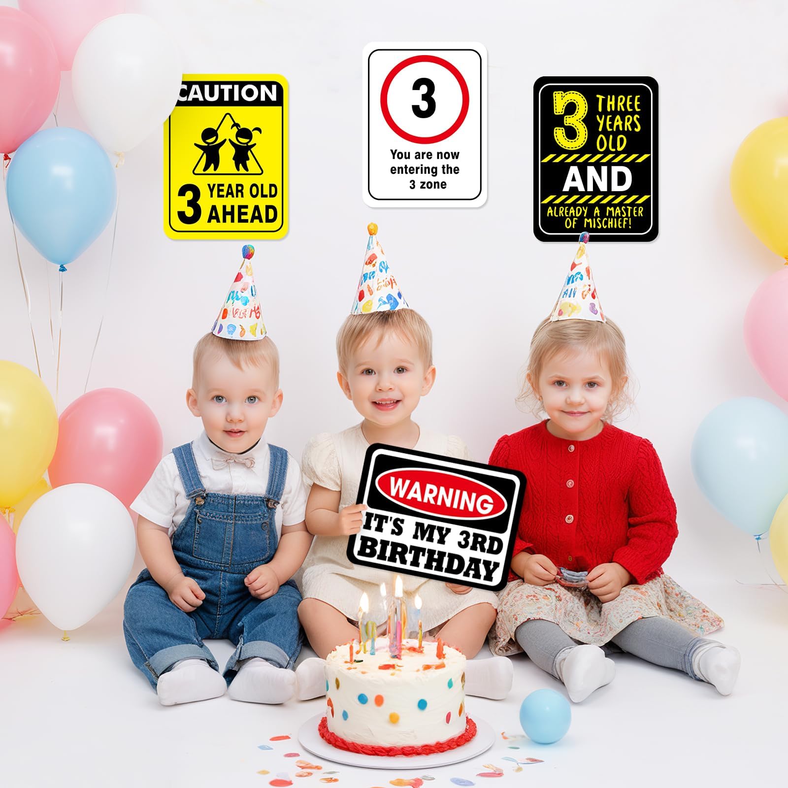 Snapklik.com : 3rd Kids Birthday Party Decorations - 9PCS Wall Signs ...