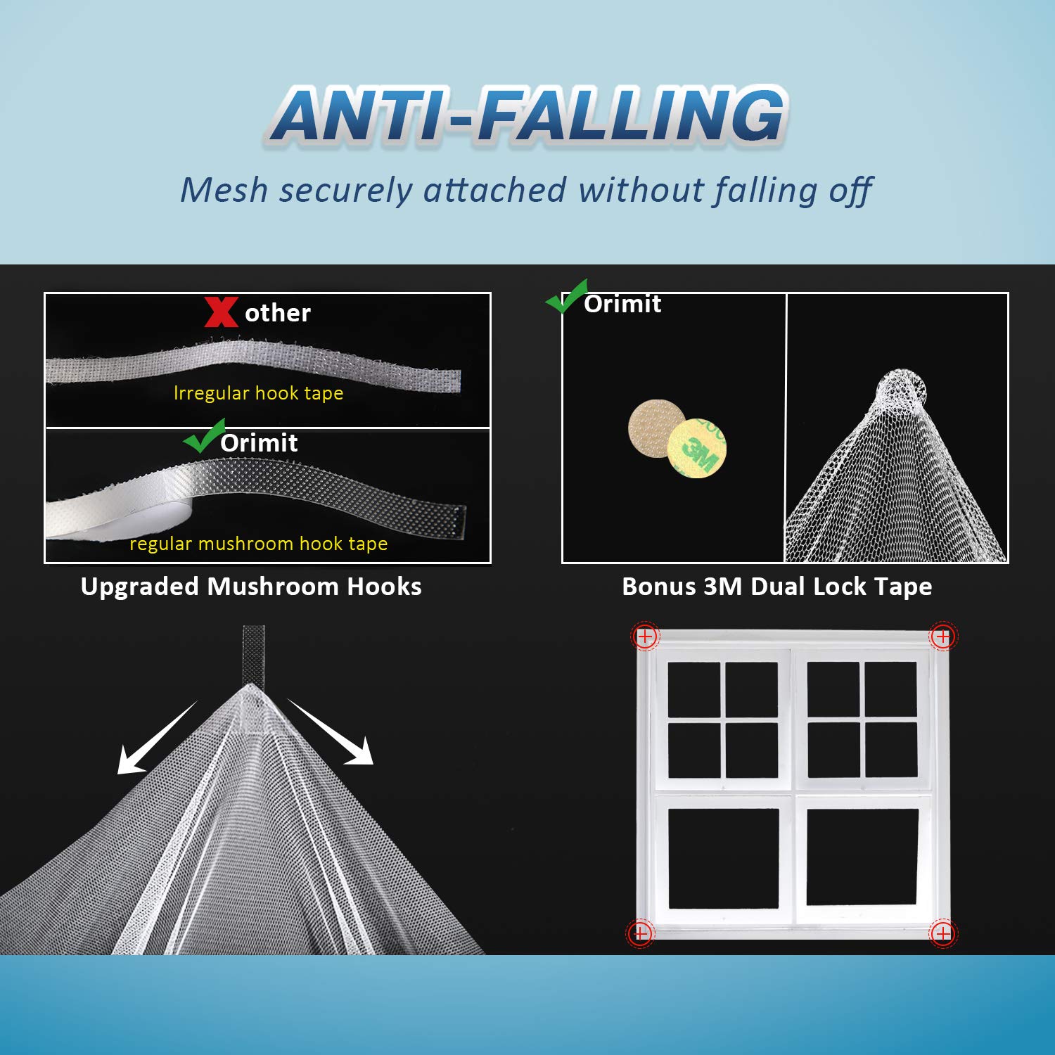 Buy Mosquito Net for Windows, Orimit 3 Packs Window Netting Insects ...