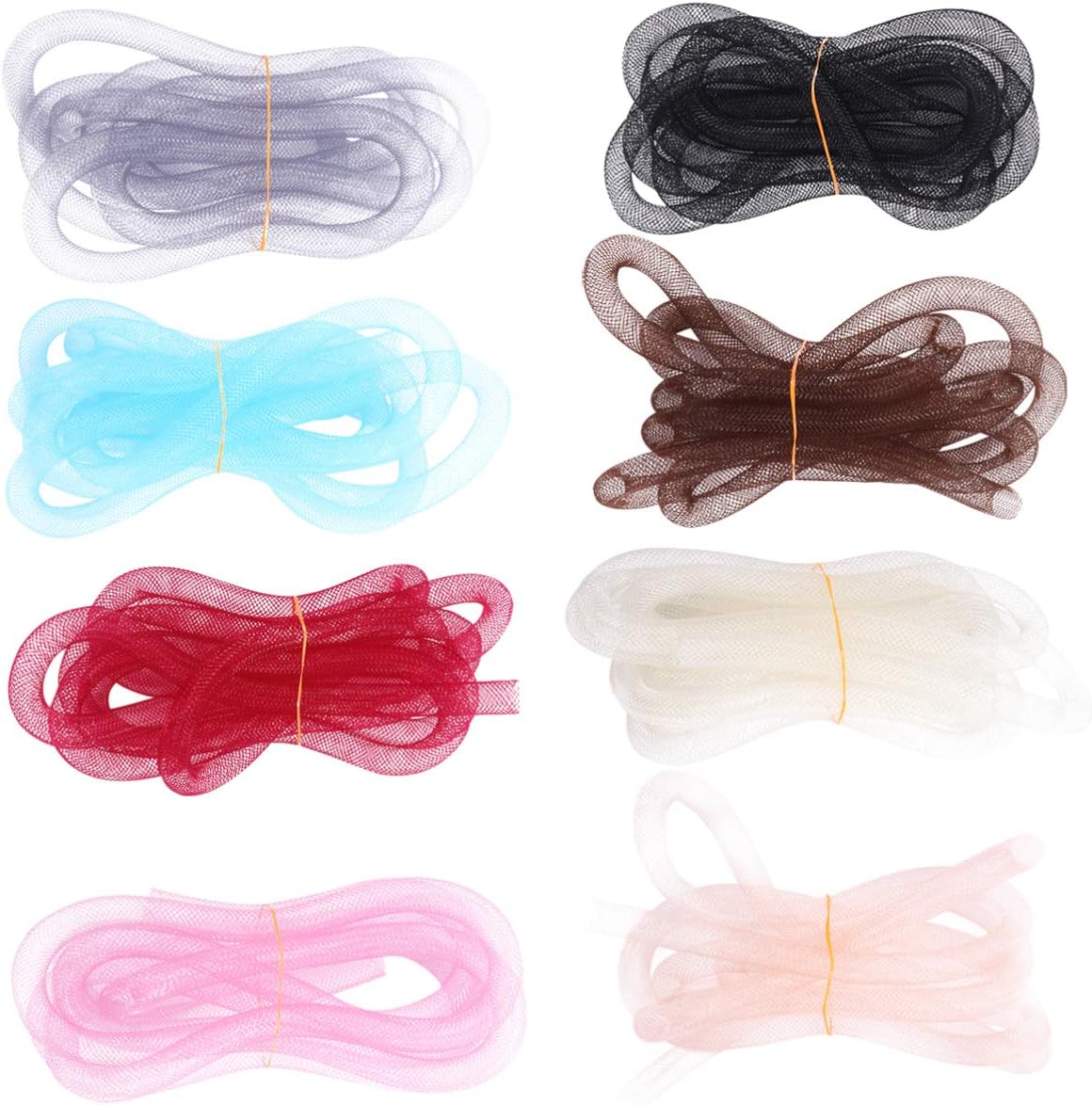 MILISTEN 8Pcs Solid Mesh Tube Deco Flex for Wreaths Crafts, Multicolor ...