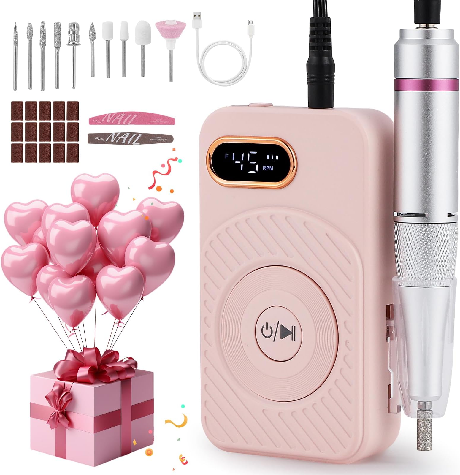 Amazon.com: GOLEEXU Nail Drill Electric File: 40000RPM Professional E ...