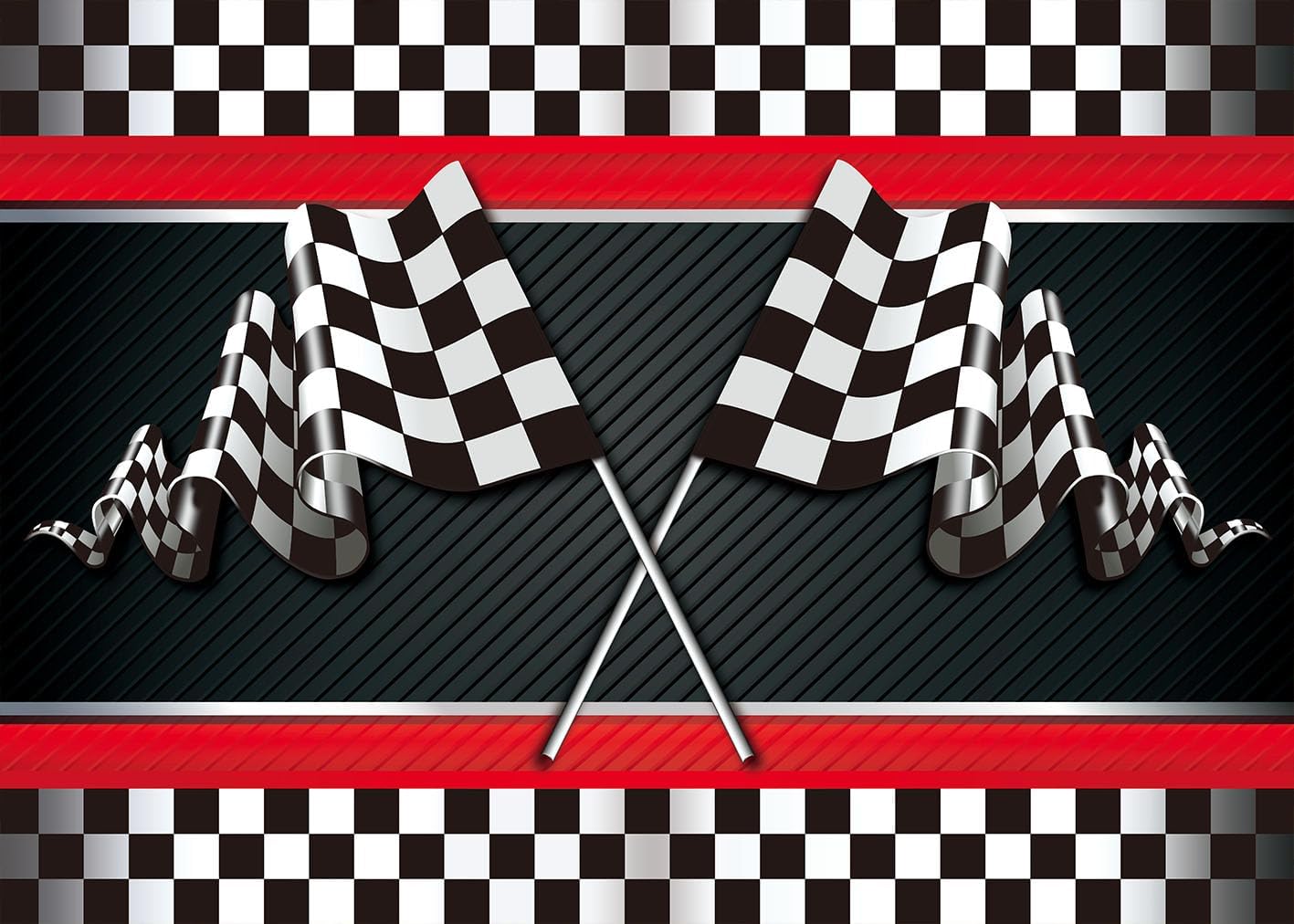 Amazon.com : LIANNE 7x5FT Racing Backdrop Checkerboard Birthday ...