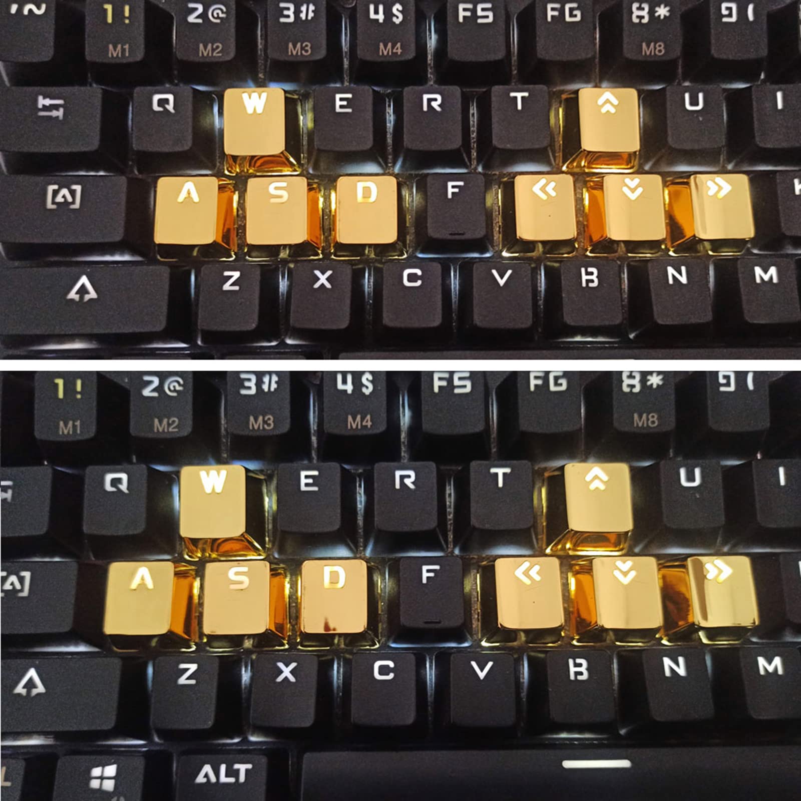 Amazon.com: 8 Keys WASD Arrows Keycaps Zinc-Alloy Backlit Keycap Set ...