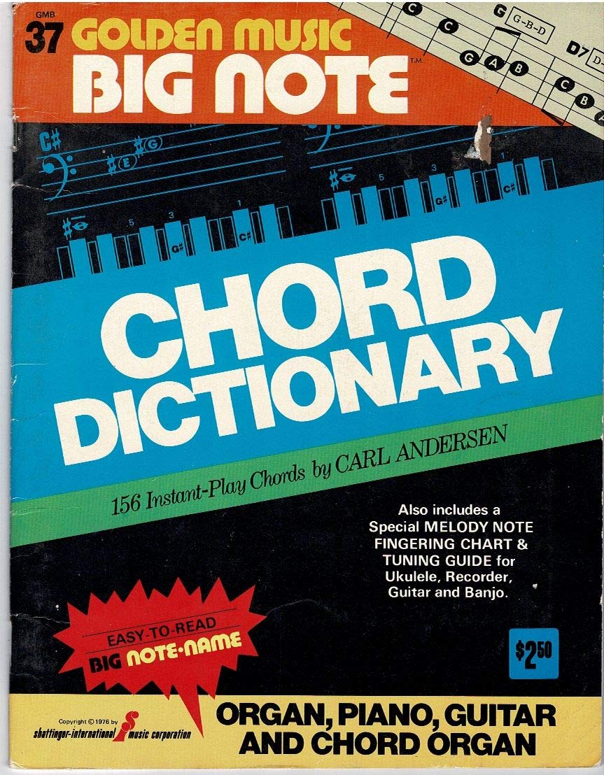 Golden Music Big Note Chord Dictionary - #Gmb37 - 156 Instant-play ...