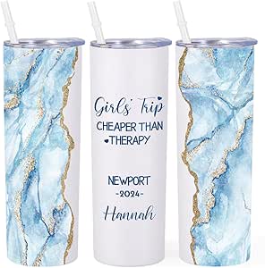 Amazon.com | Personalized Girls Trip Tumbler, Custom 20 oz Stainless ...