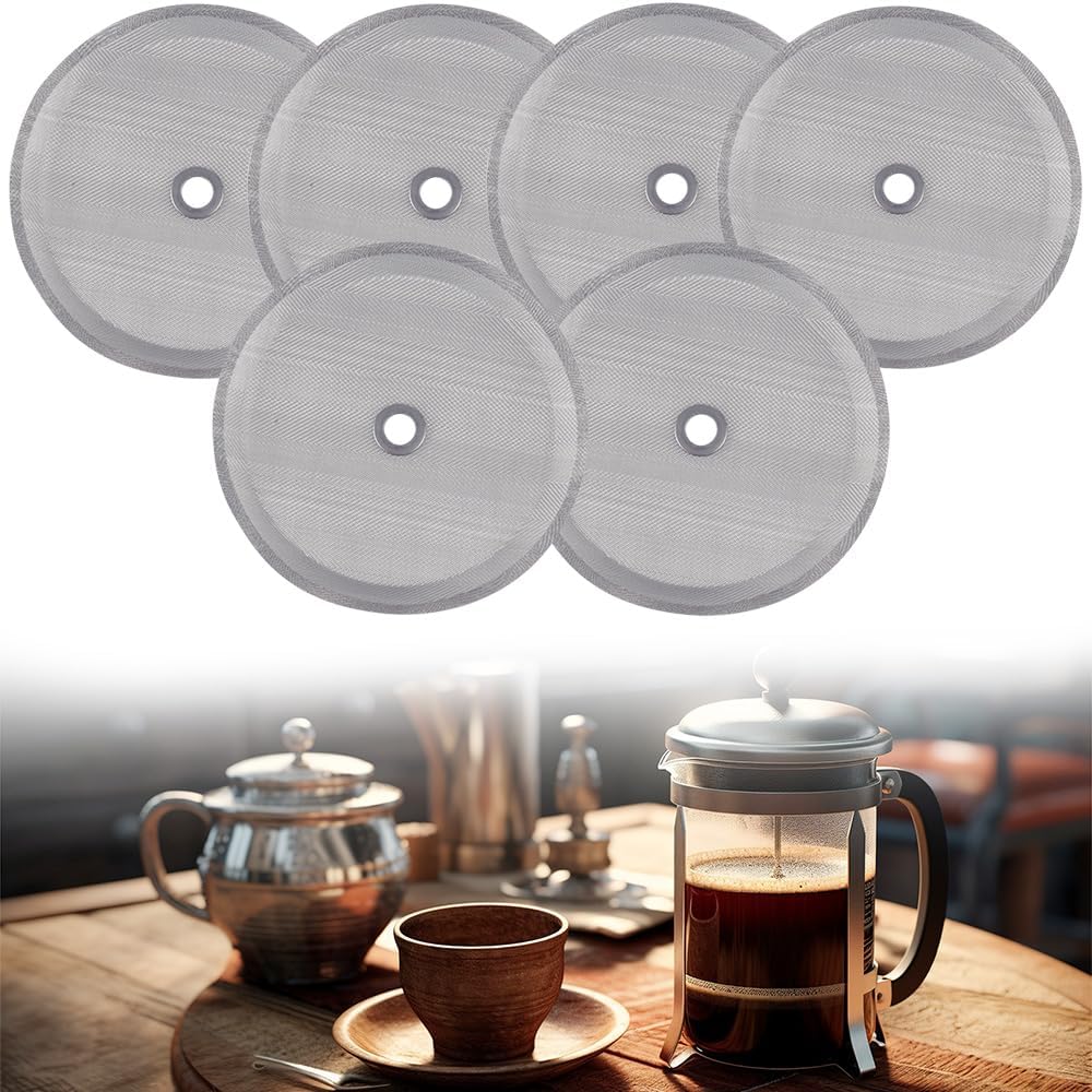 Amazon.com: Boao 6 Pieces French Press Replacement Filters Mesh Filters ...