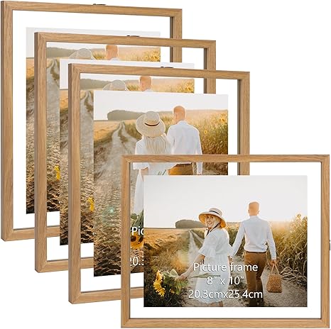 Amazon.com - WIFTREY 8x10 Floating Picture Frames Set of 4, Natural ...