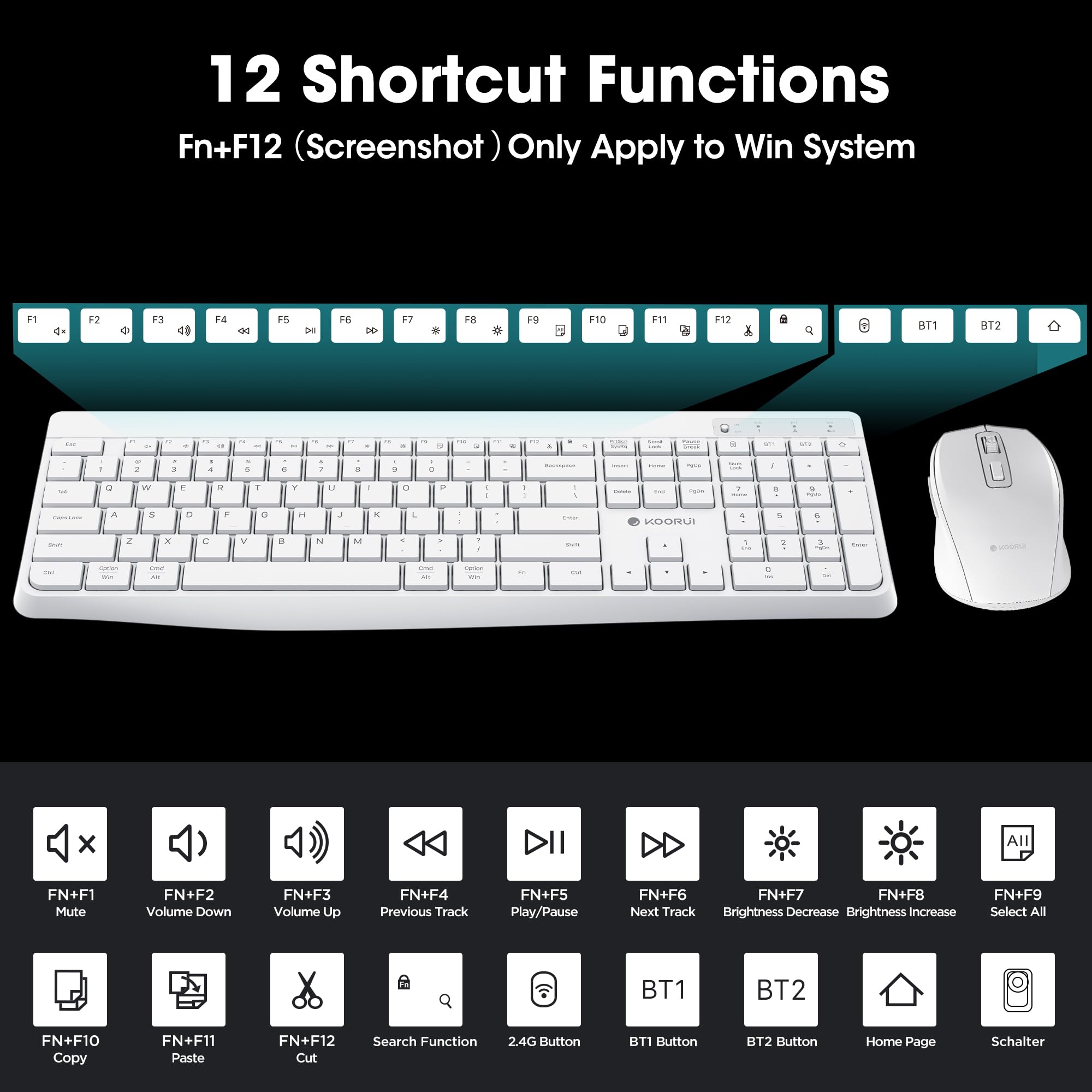 Snapklik.com : Wireless Keyboard And Mouse Combo,KOORUI Slim Full Size ...