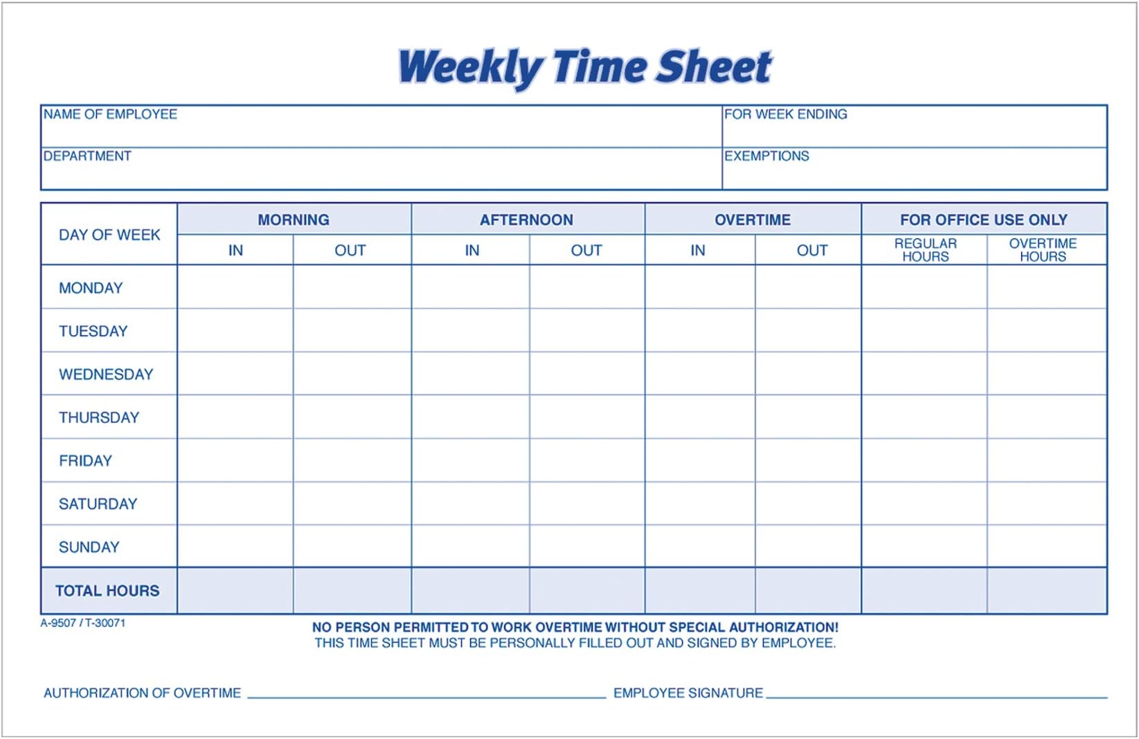 Amazon.com : TOPS Daily Employee Time And Job Sheet, 6 x 9.5 Inches ...