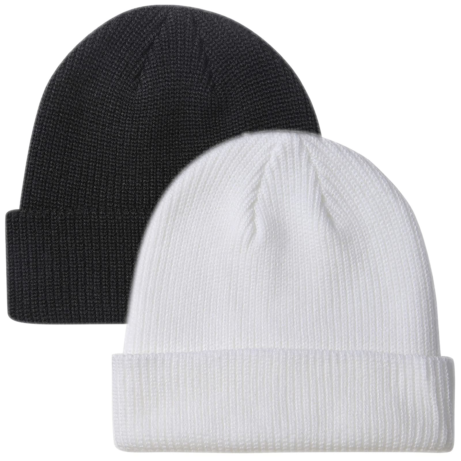 MaxNova Black Beanie White Beanie 2 Pack at Amazon Men’s Clothing store