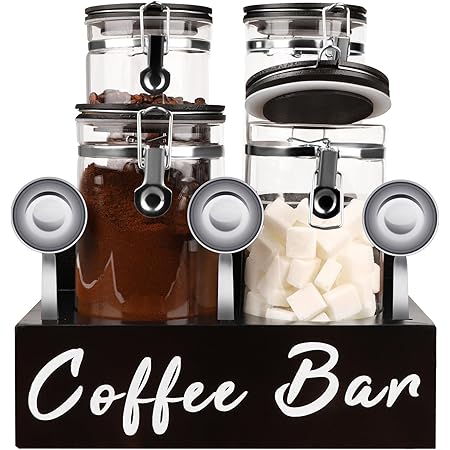 Amazon.com: Liengoron 3x54oz Glass Coffee Bean Storage Container with ...