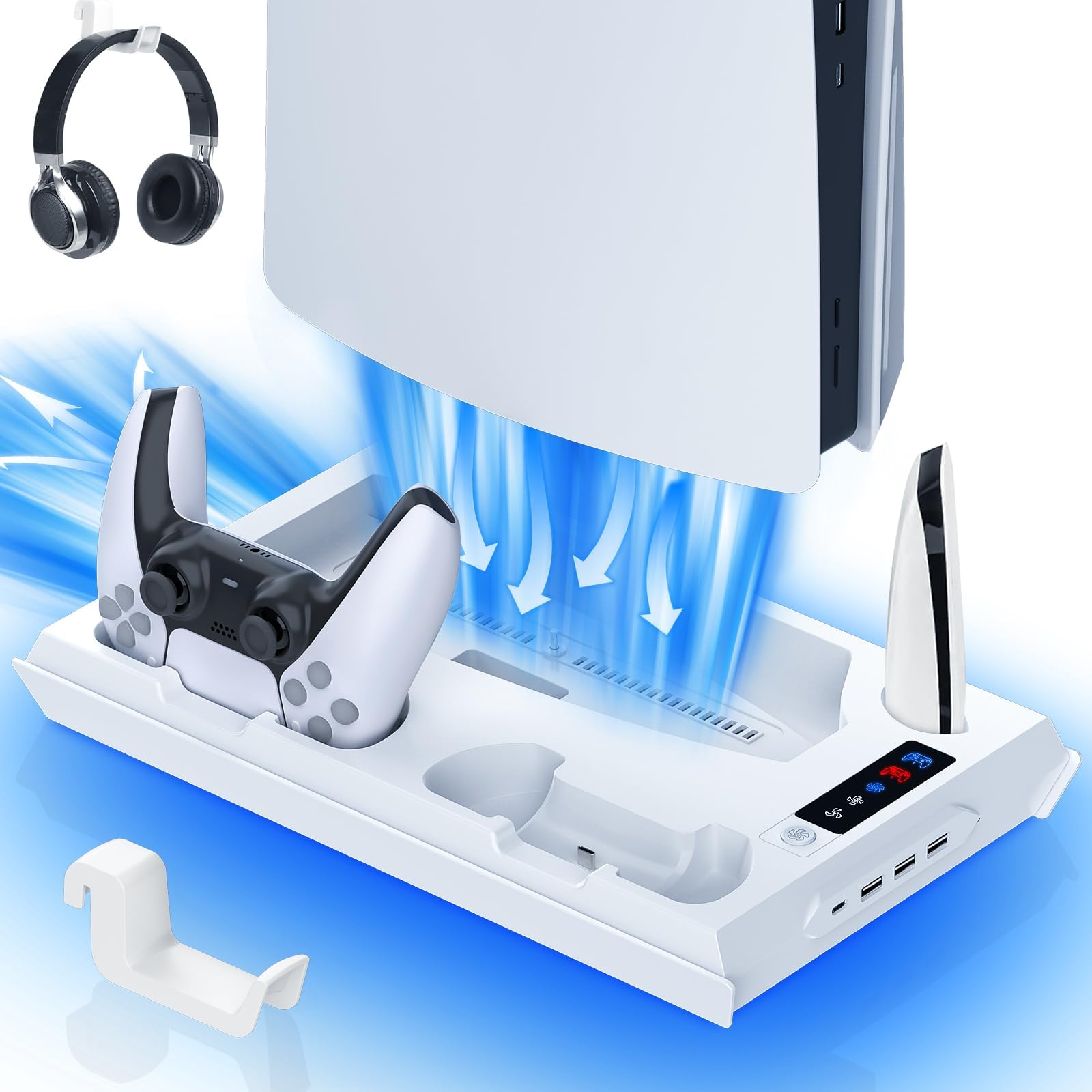 Amazon.com: Paobas Cooling Station for PS5 with Dual Controller ...