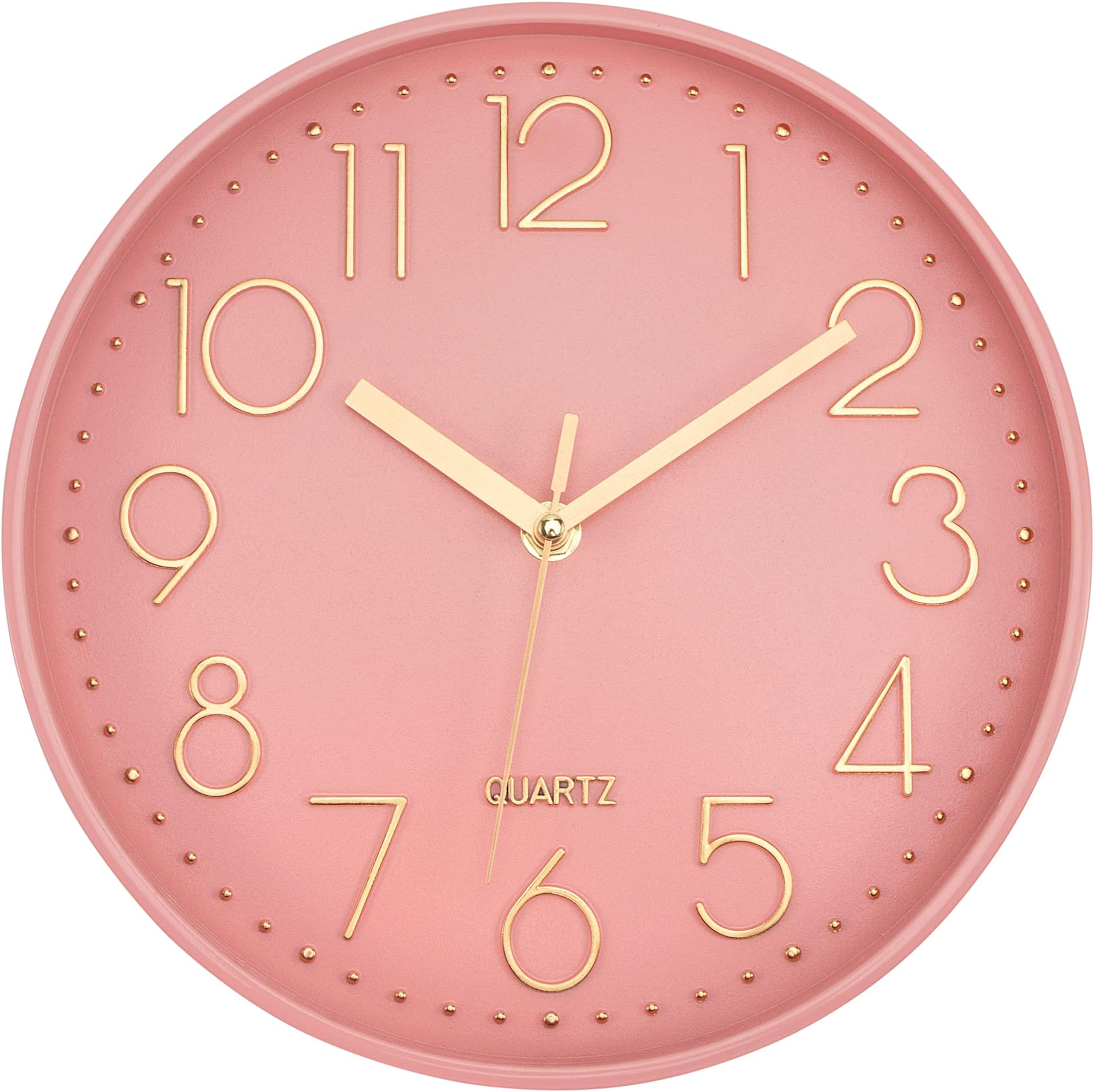 Amazon.com: Bernhard Products Retro Wall Clock 9.5 Inch Pink Kitchen 50 ...