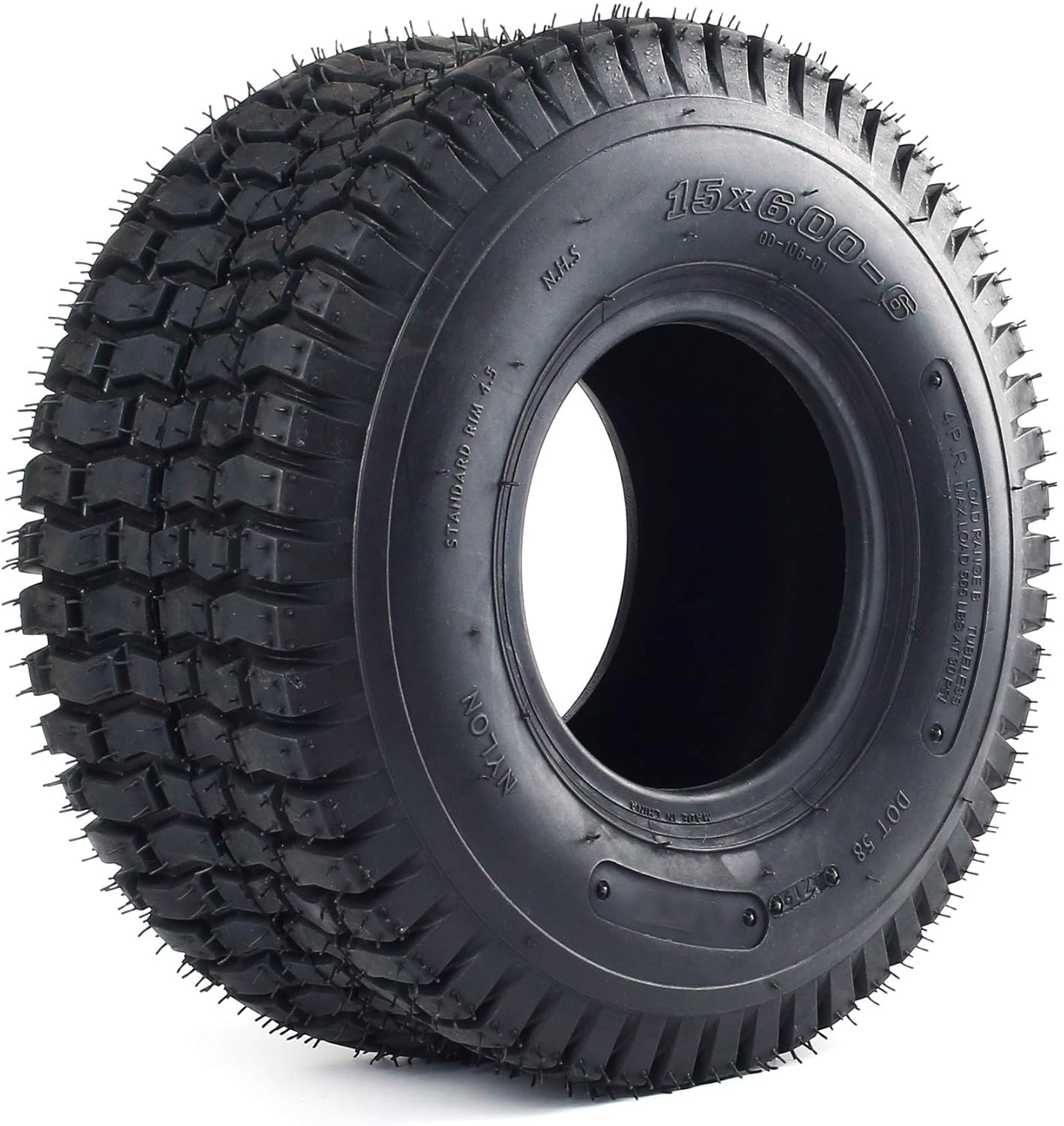 Amazon.com: LotFancy 15x6.00-6 tire, 15x6x6 15-6-6 Turf Tubeless Tire ...