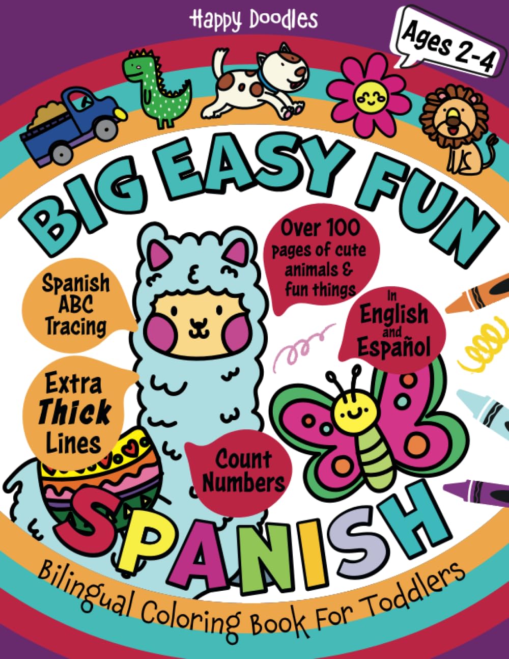 Amazon.com: Big Easy Fun Spanish Coloring Book For Toddlers Ages 2-4 ...