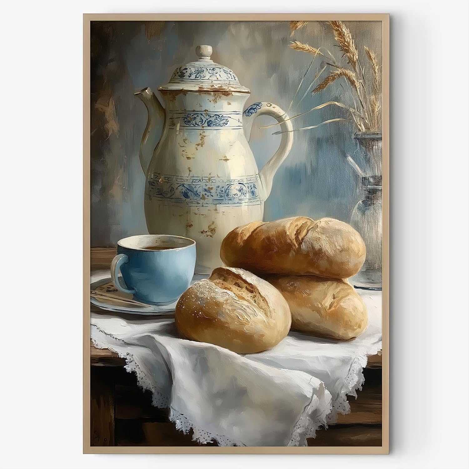 Amazon.com: Vintage Country Kitchen Painting Bread Canvas Kitchen Still ...
