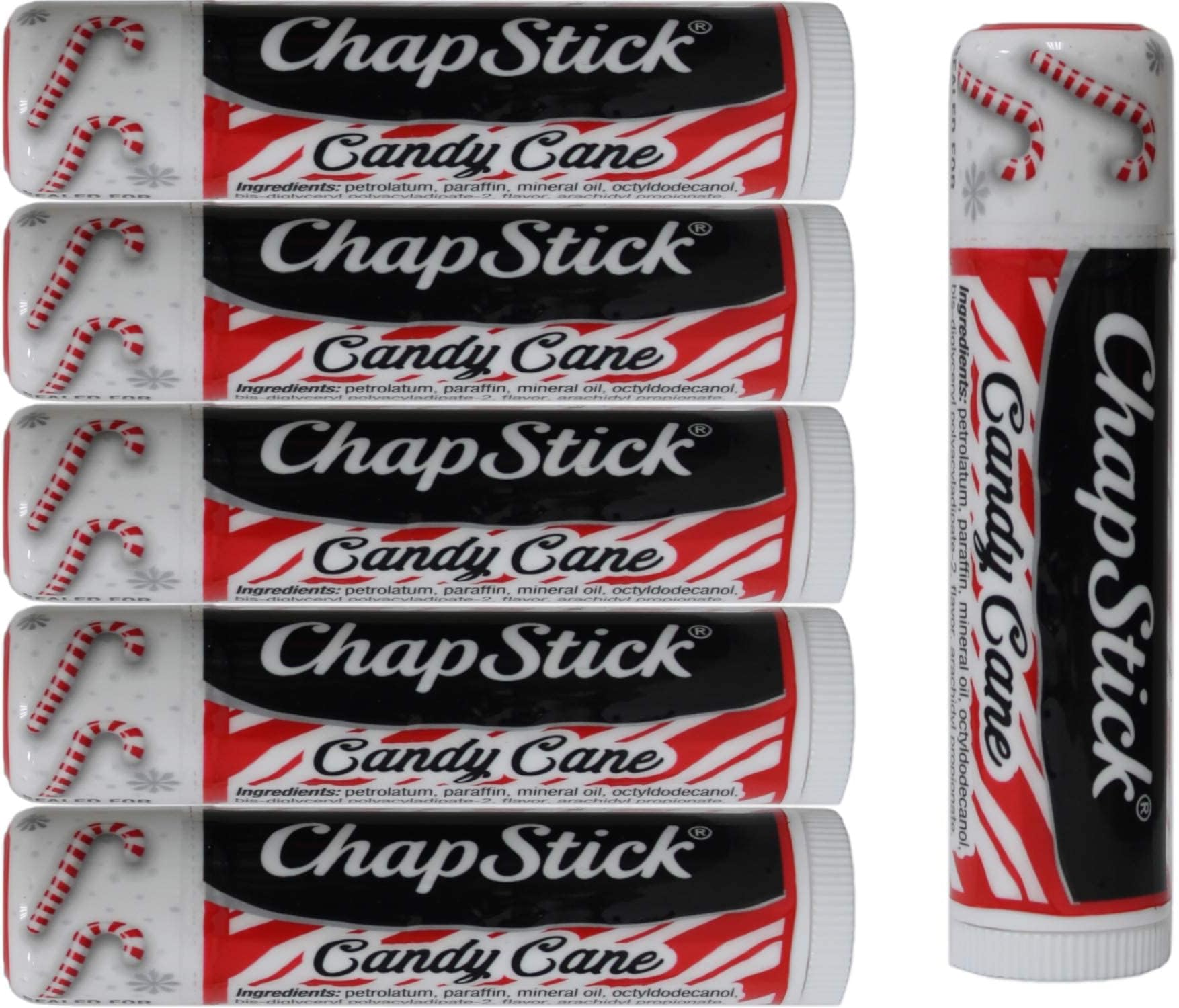 Amazon.com : Candy Cane Chapstick Lip Balm, 6 Pieces : Beauty ...